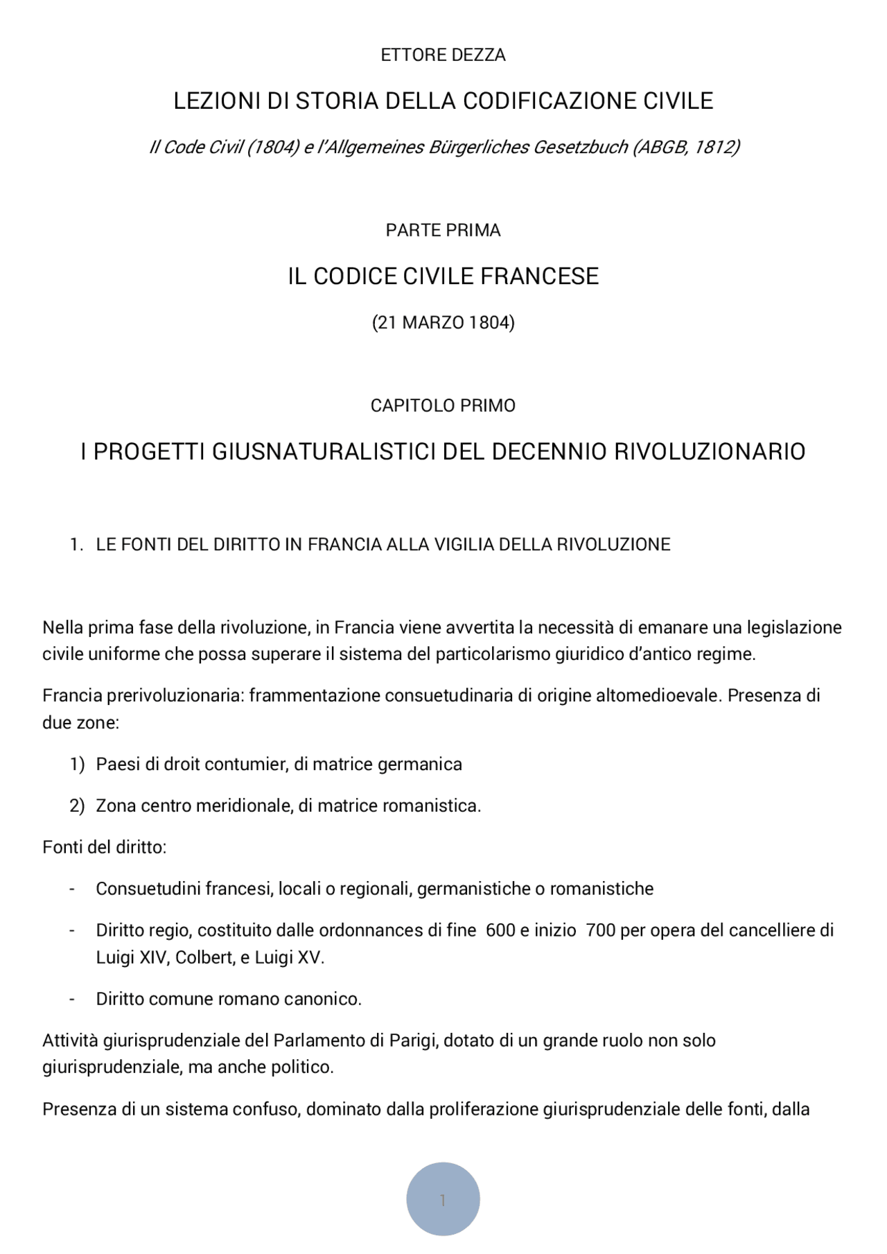 Ettore dezza lezioni di storia della codificazione civile | Dispense di ...