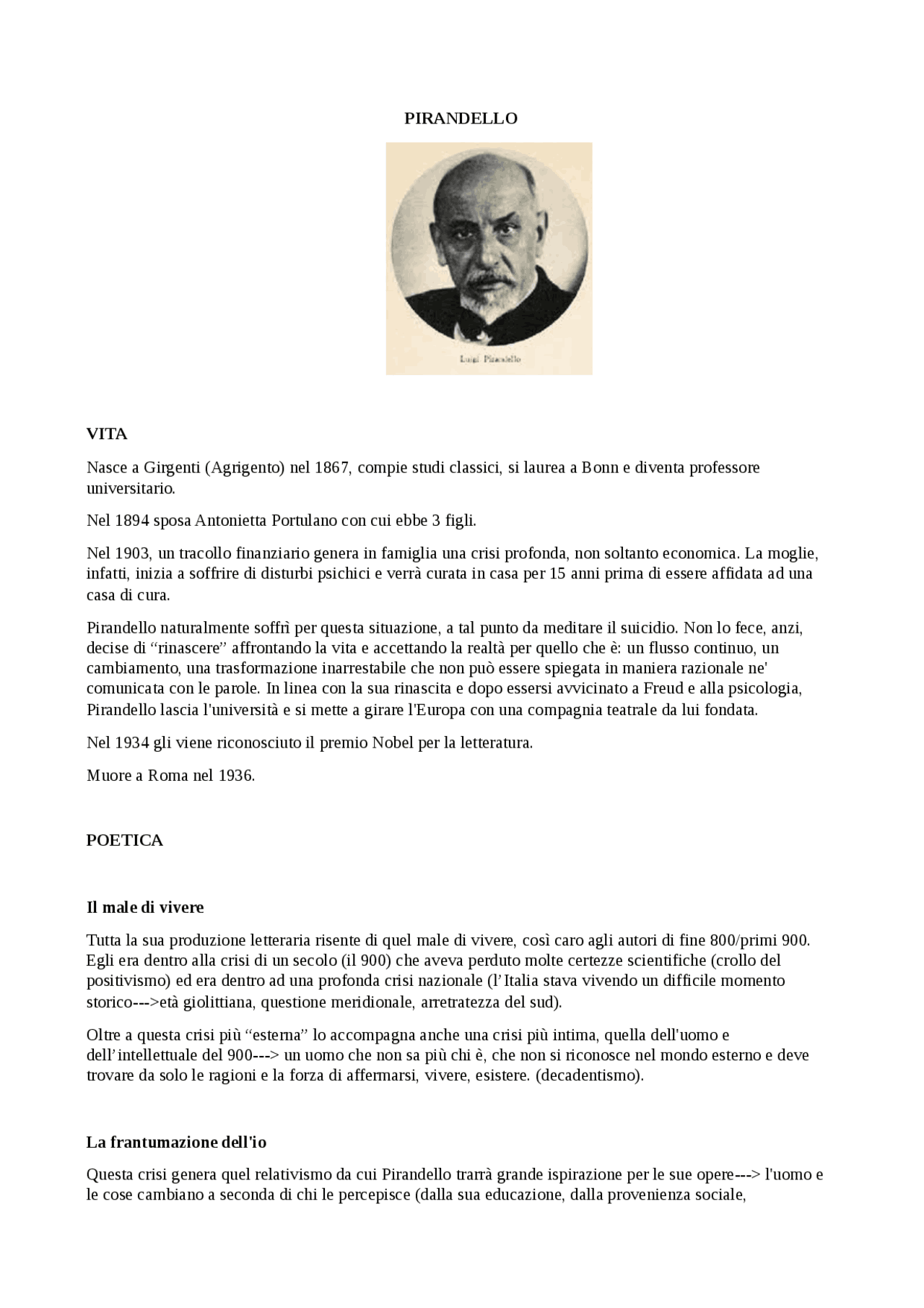 Pirandello Docsity