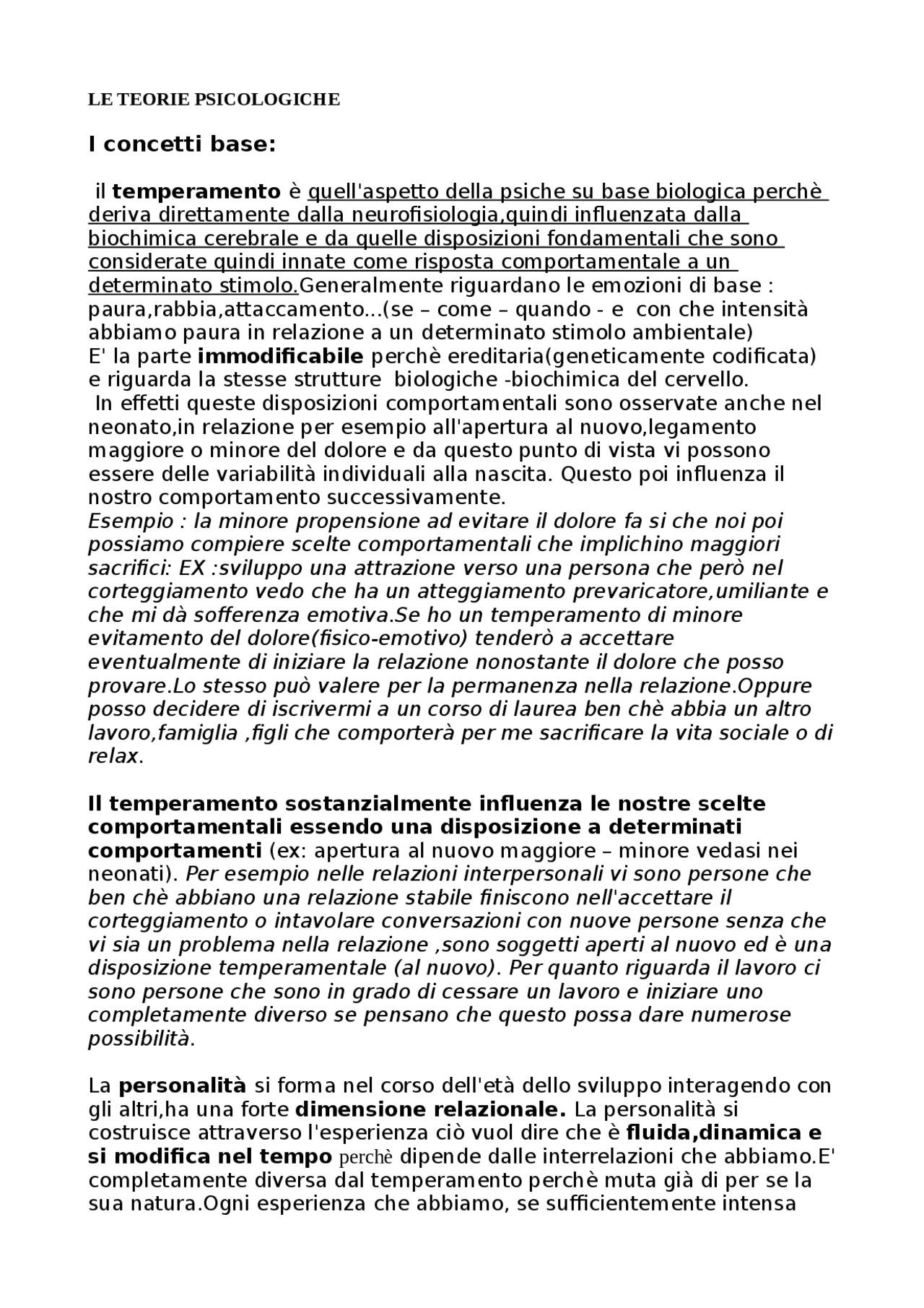 Le Teorie Psicologiche Docsity