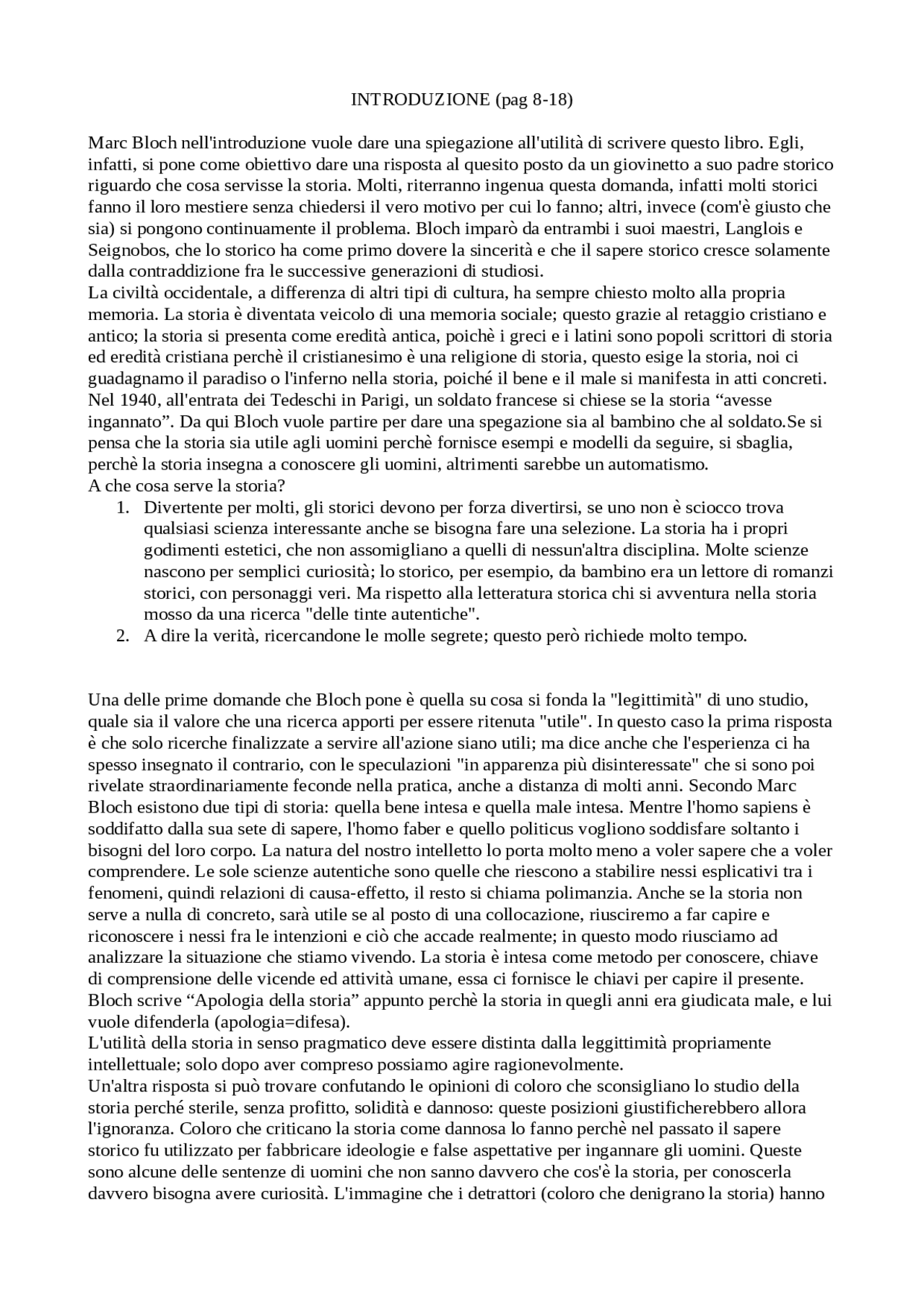 Apologia della storia marc bloch - Docsity Apologia della storia marc bloch - Docsity