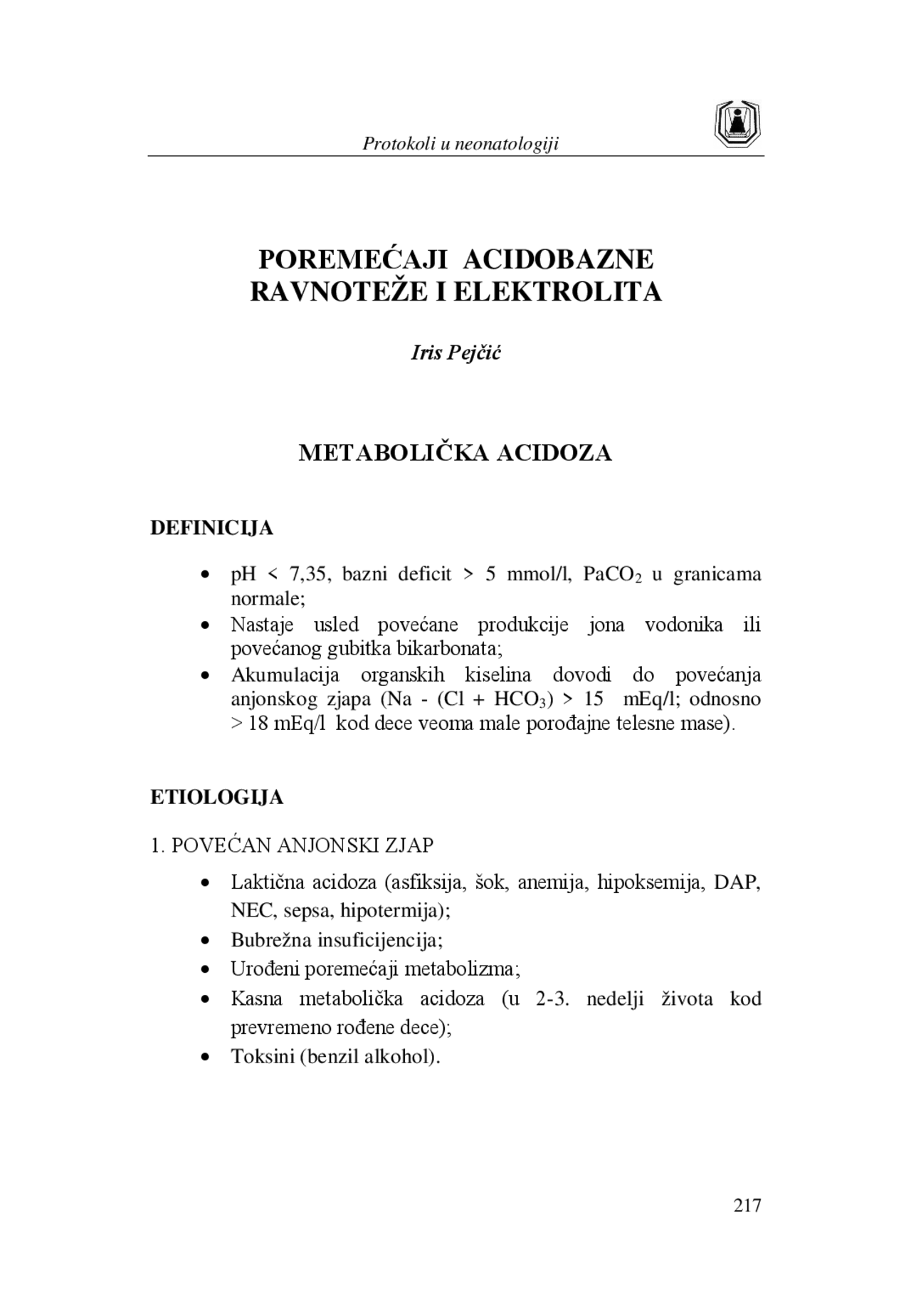 Poremećaji acidobazne ravnoteže i elektrolita | Vodiči, Projekti ...