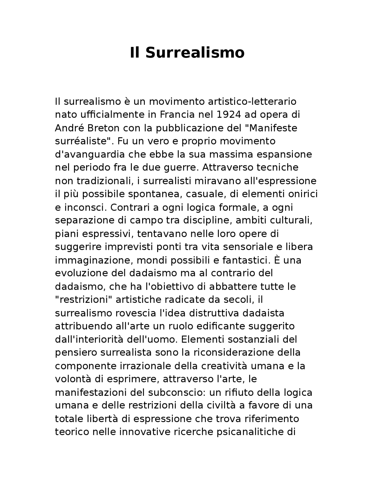 Surrealismo Docsity