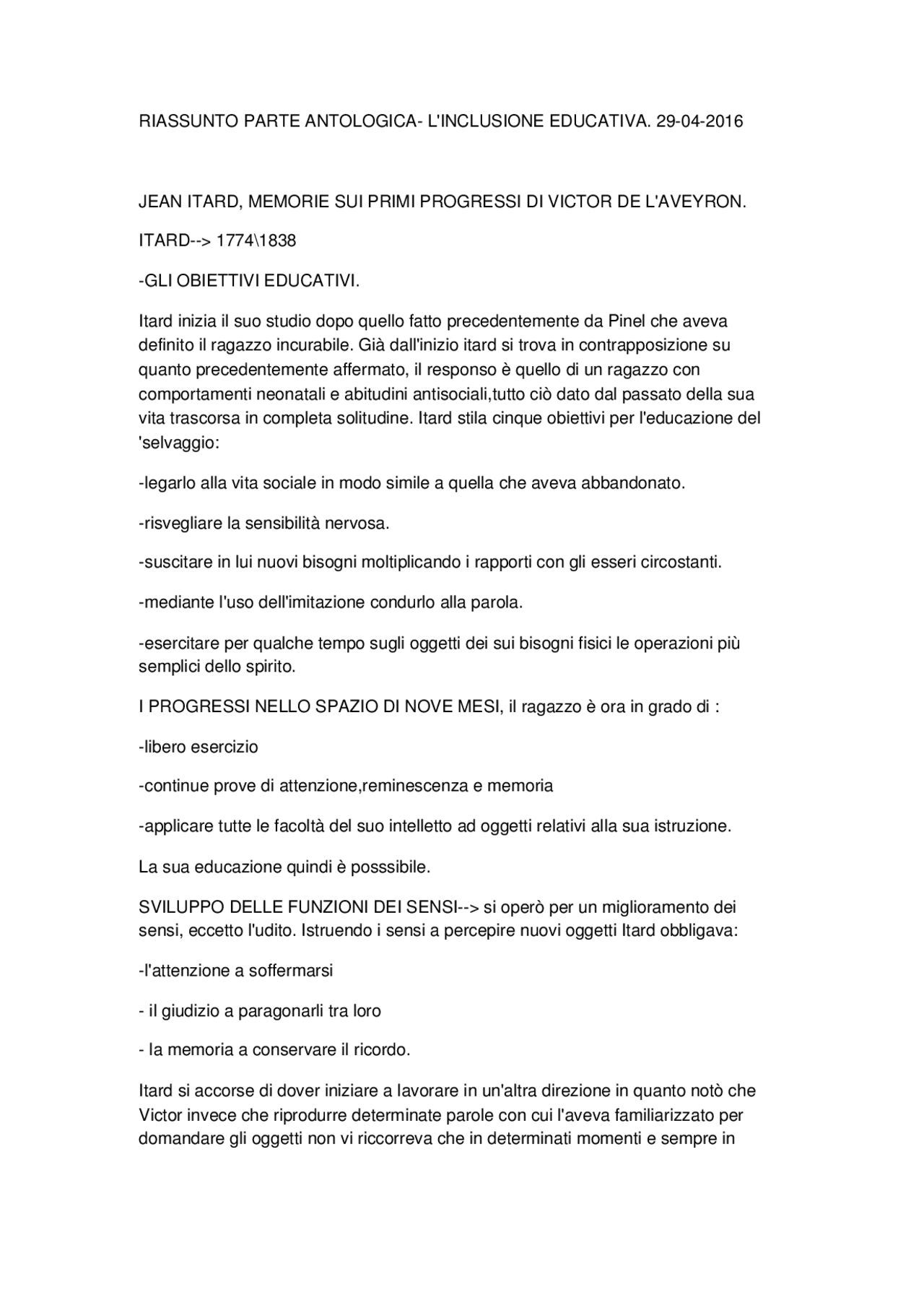 Peda Speciale Parte Antologia Docsity