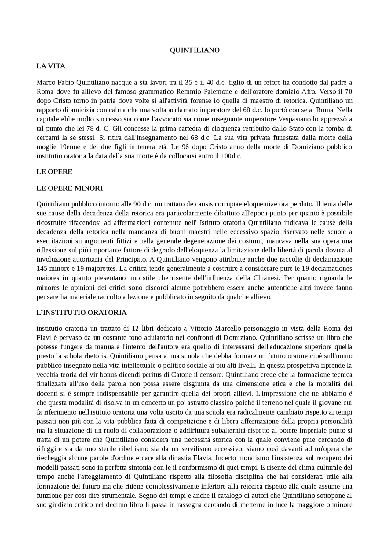 Quintiliano Docsity