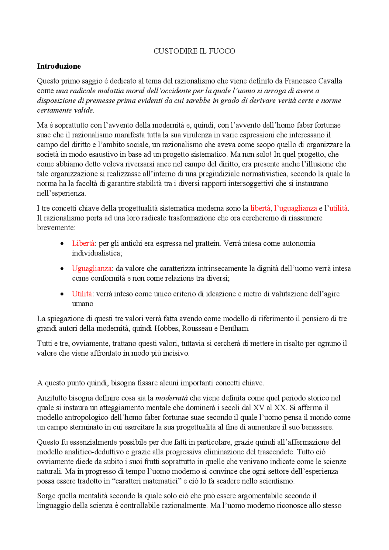 Custodire Il Fuoco Docsity