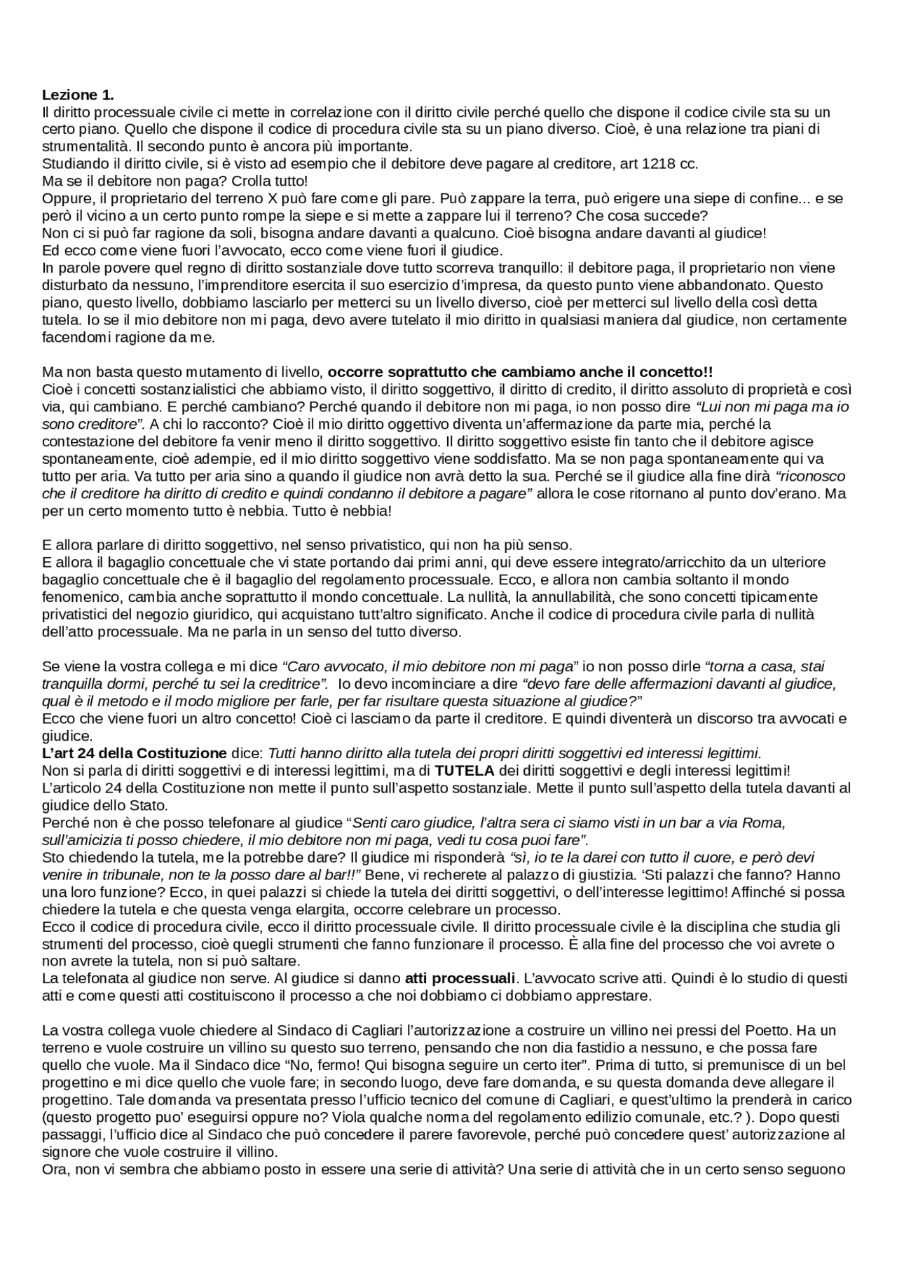 Procedura Civile Libro 1 Transcriptions De Procédure Civile Docsity