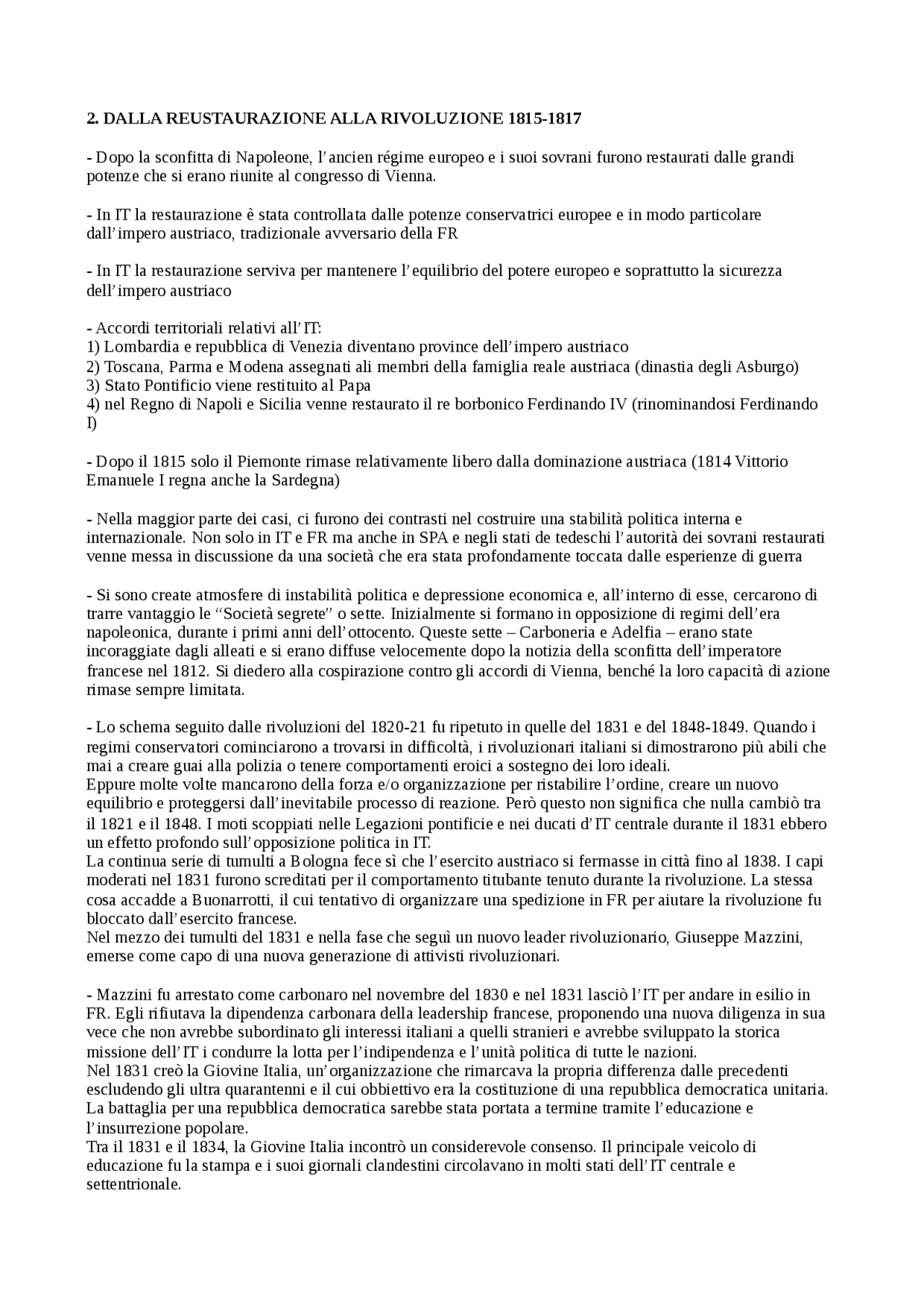 Il risorgimento - Lucy Riall - Docsity