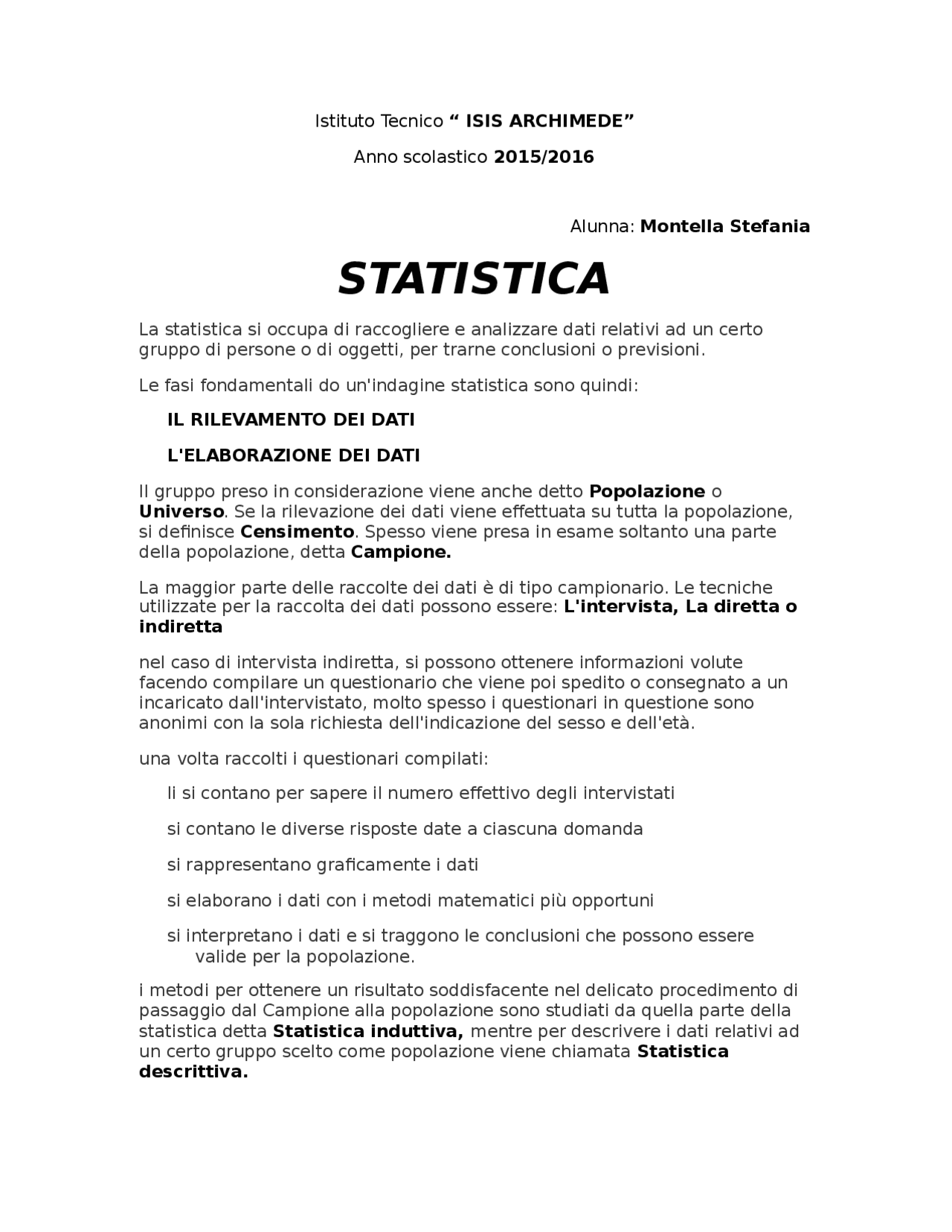 Statistica Docsity