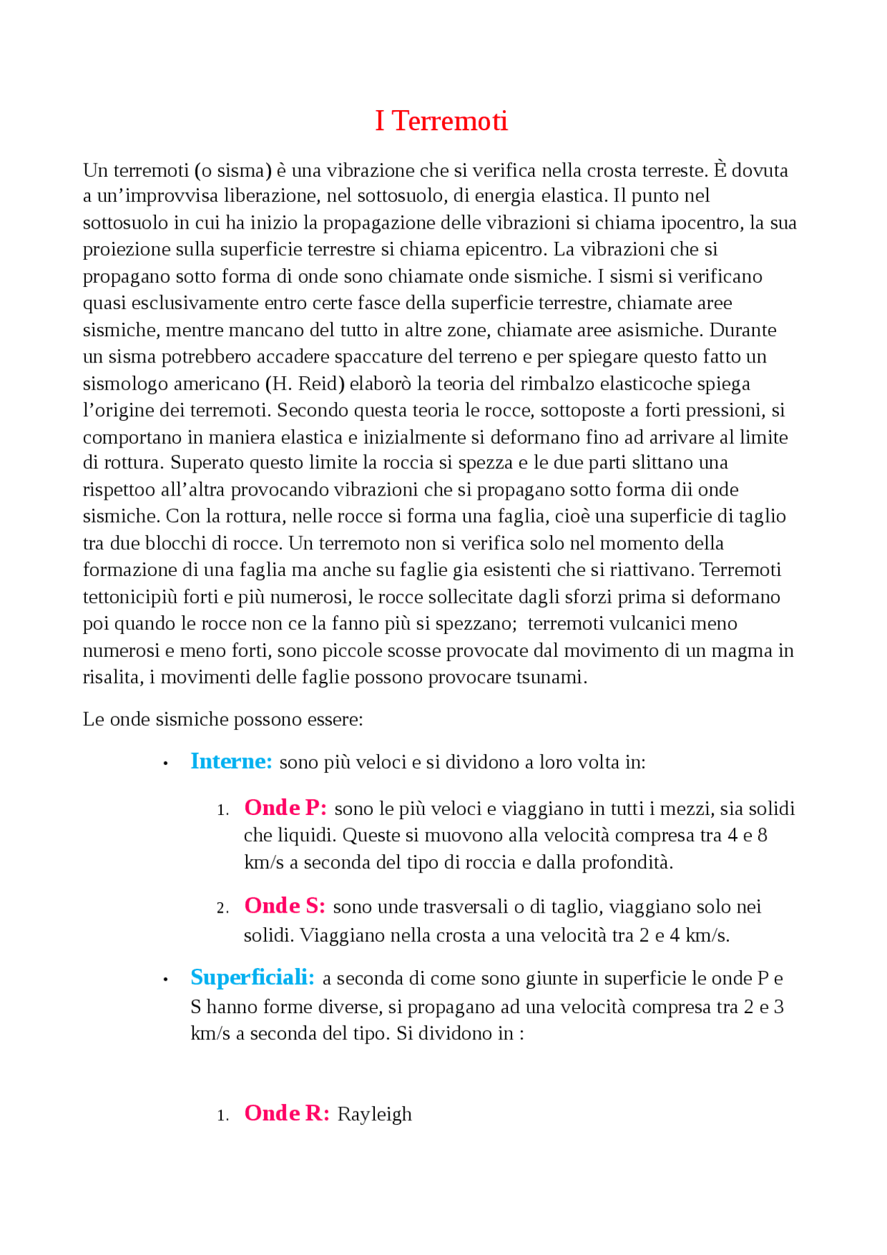 I Terremoti Docsity