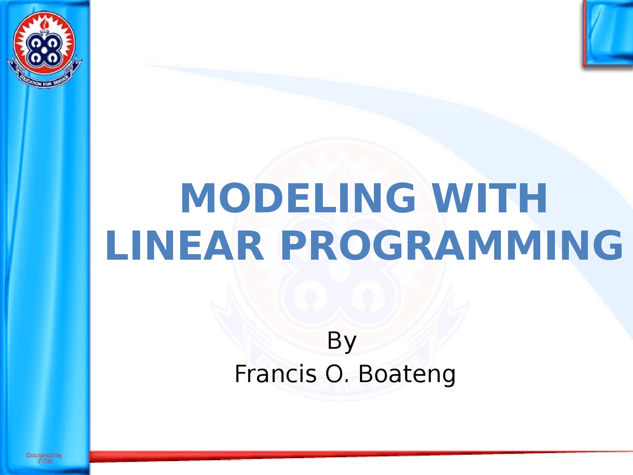 Linearing programming or - Docsity