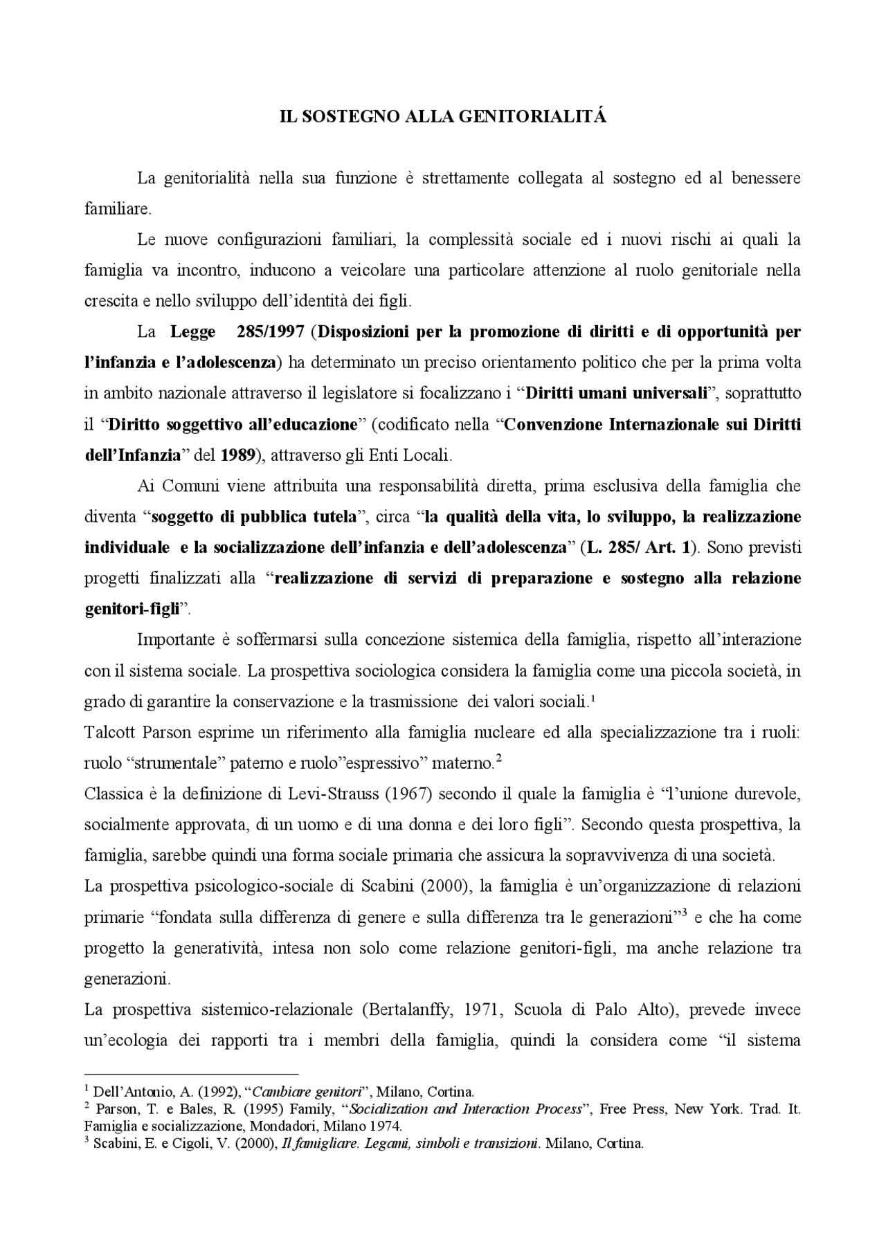 Genitorialità Docsity