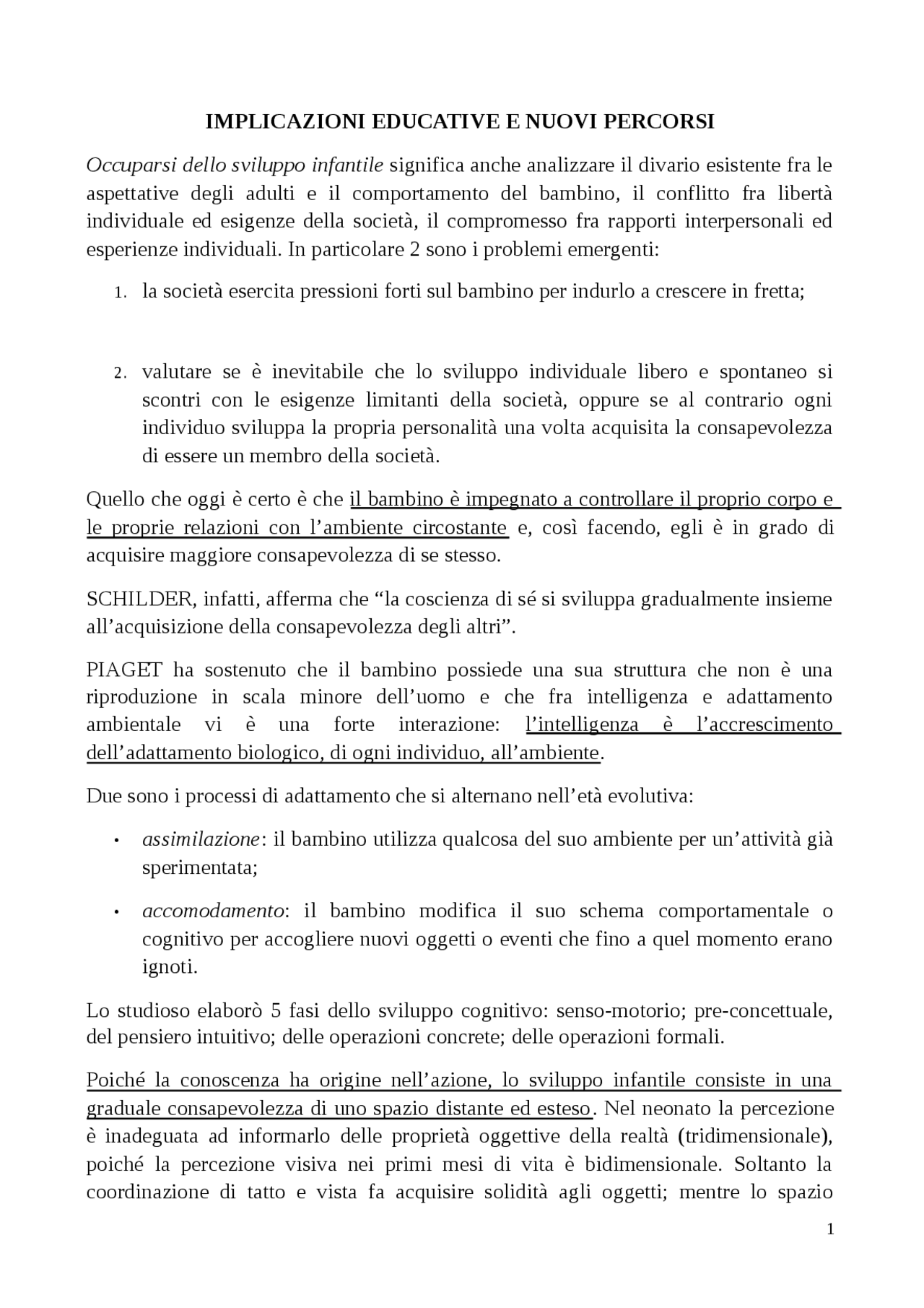 Implicazioni Educative E Nuovi Percorsi Docsity