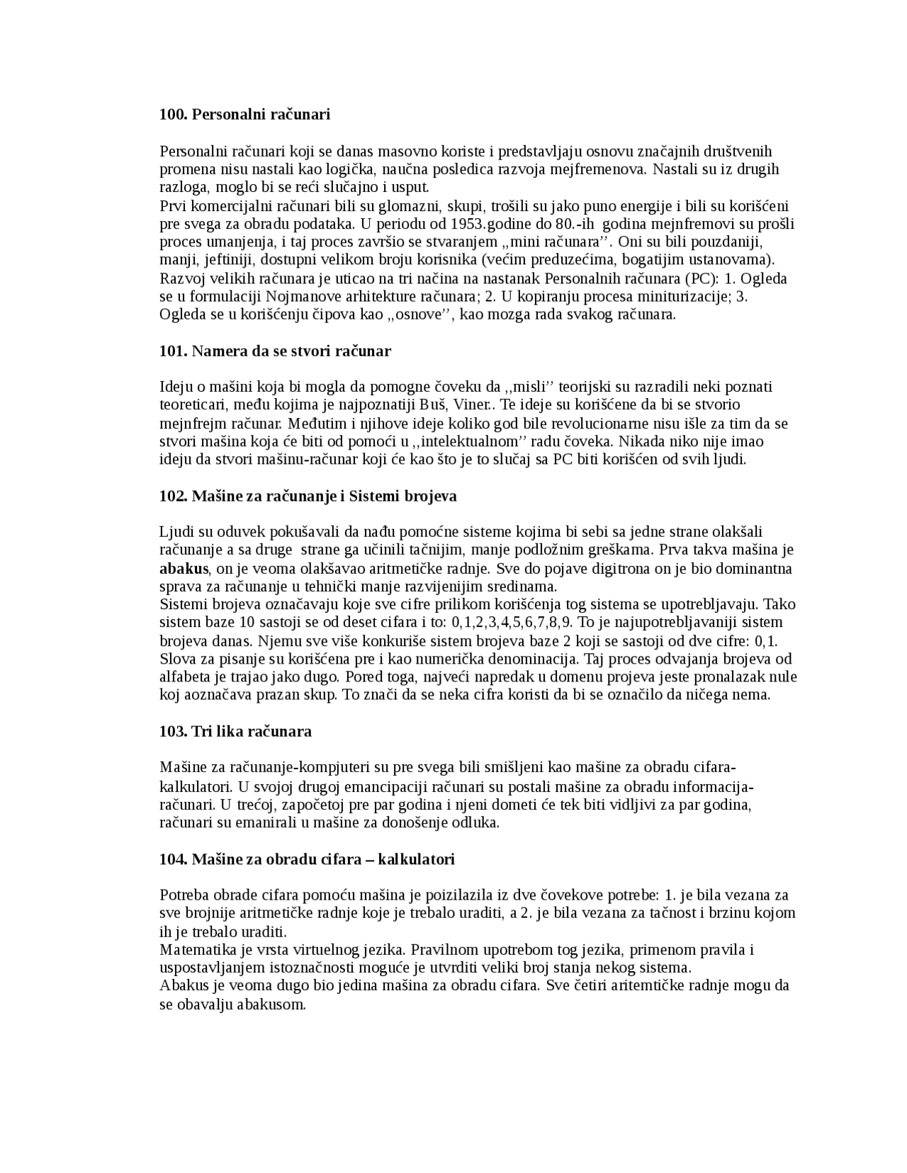 Informatika 100 129 | Rezime' predlog Informatika - Docsity