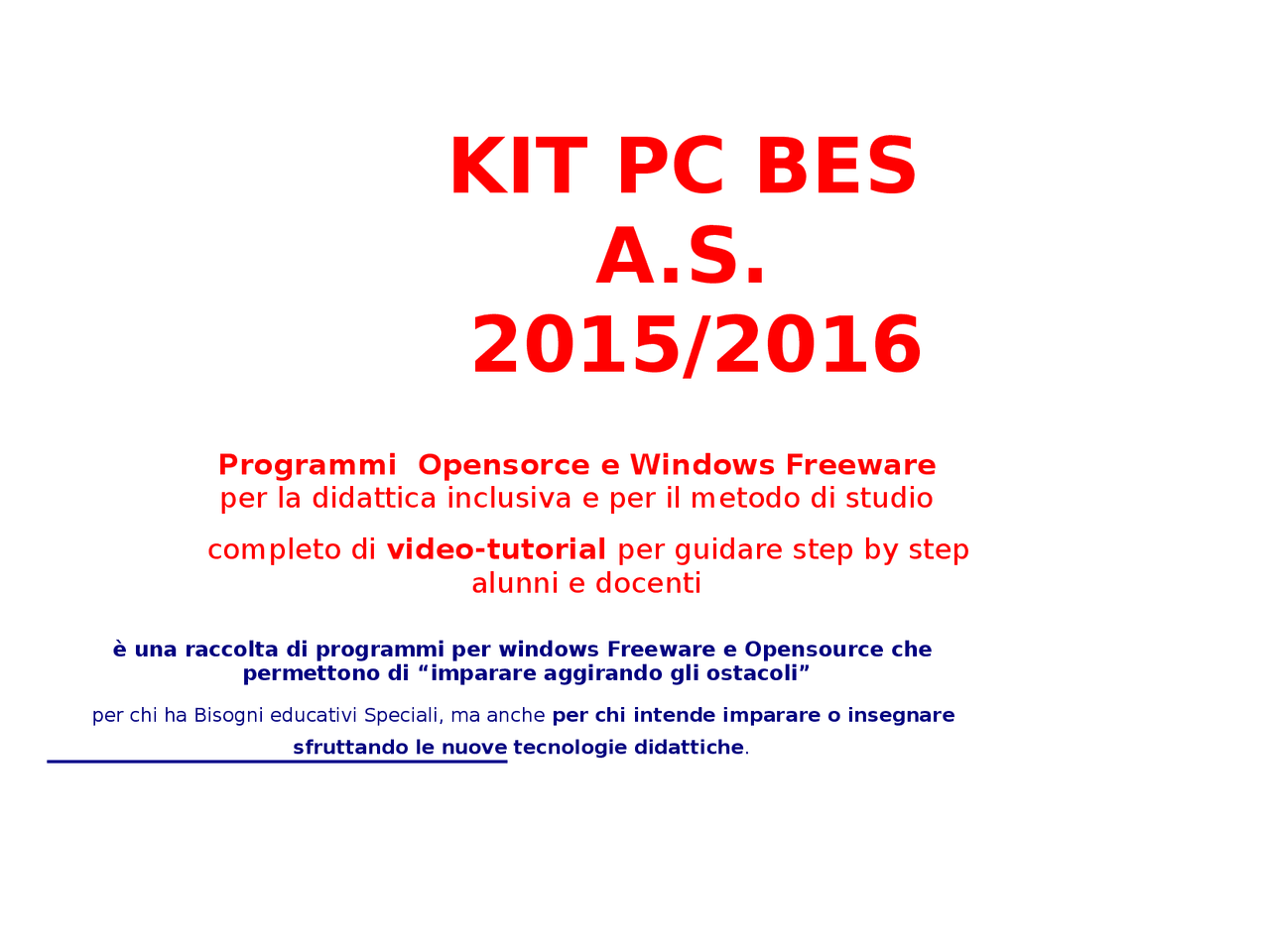 Kit Software Per Alunni Con Bes Docsity