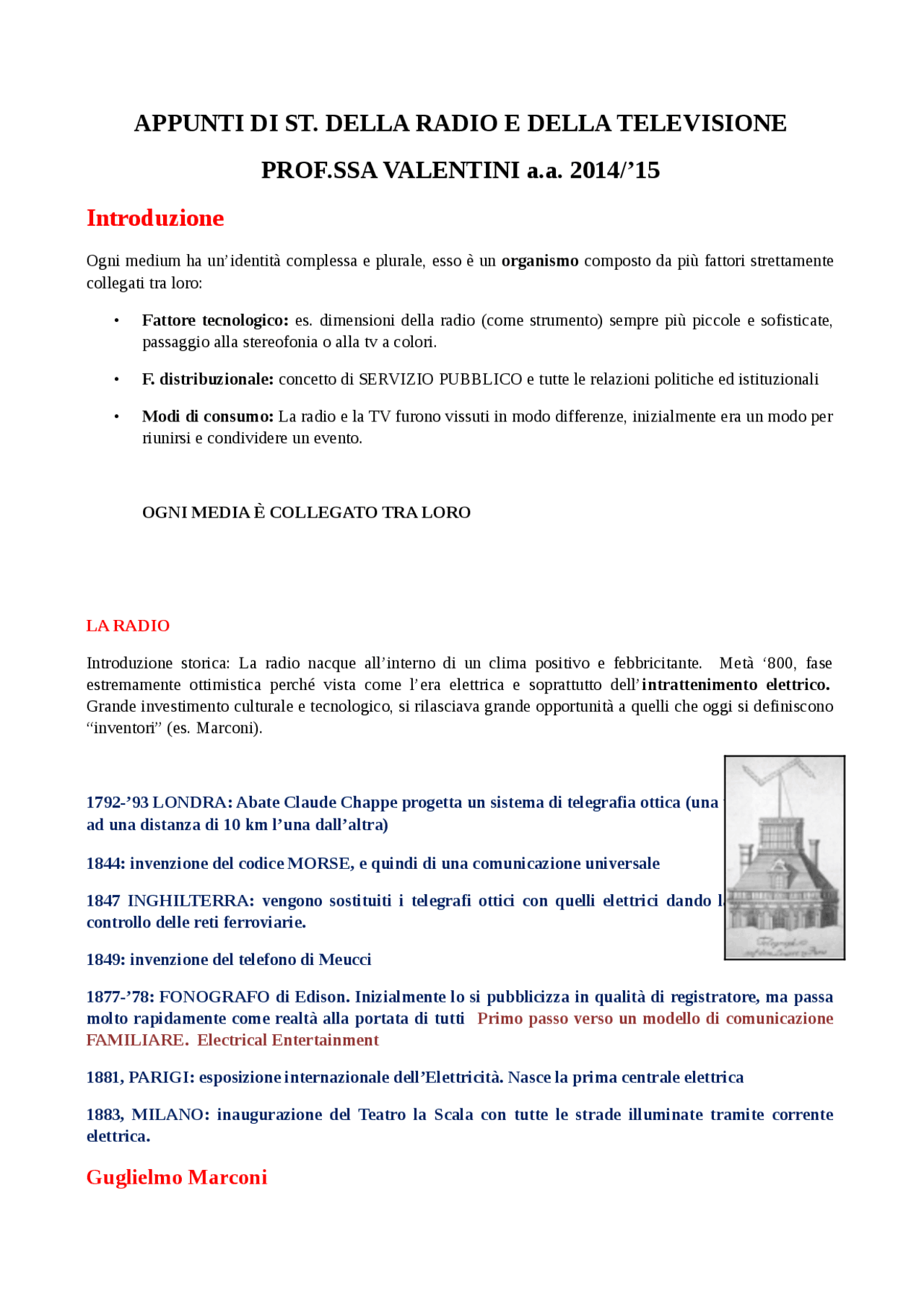 Appunti Storia Della Radio E Della Tv Docsity