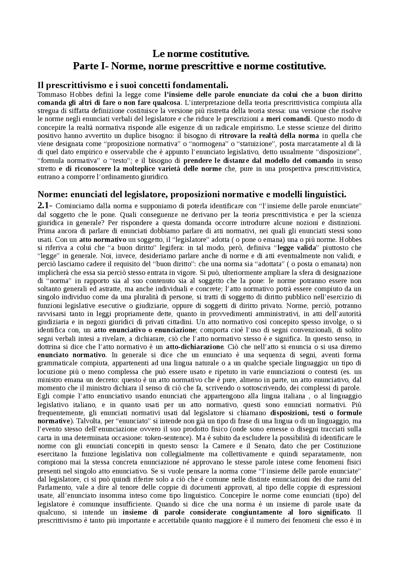 Le norme costitutive - Docsity