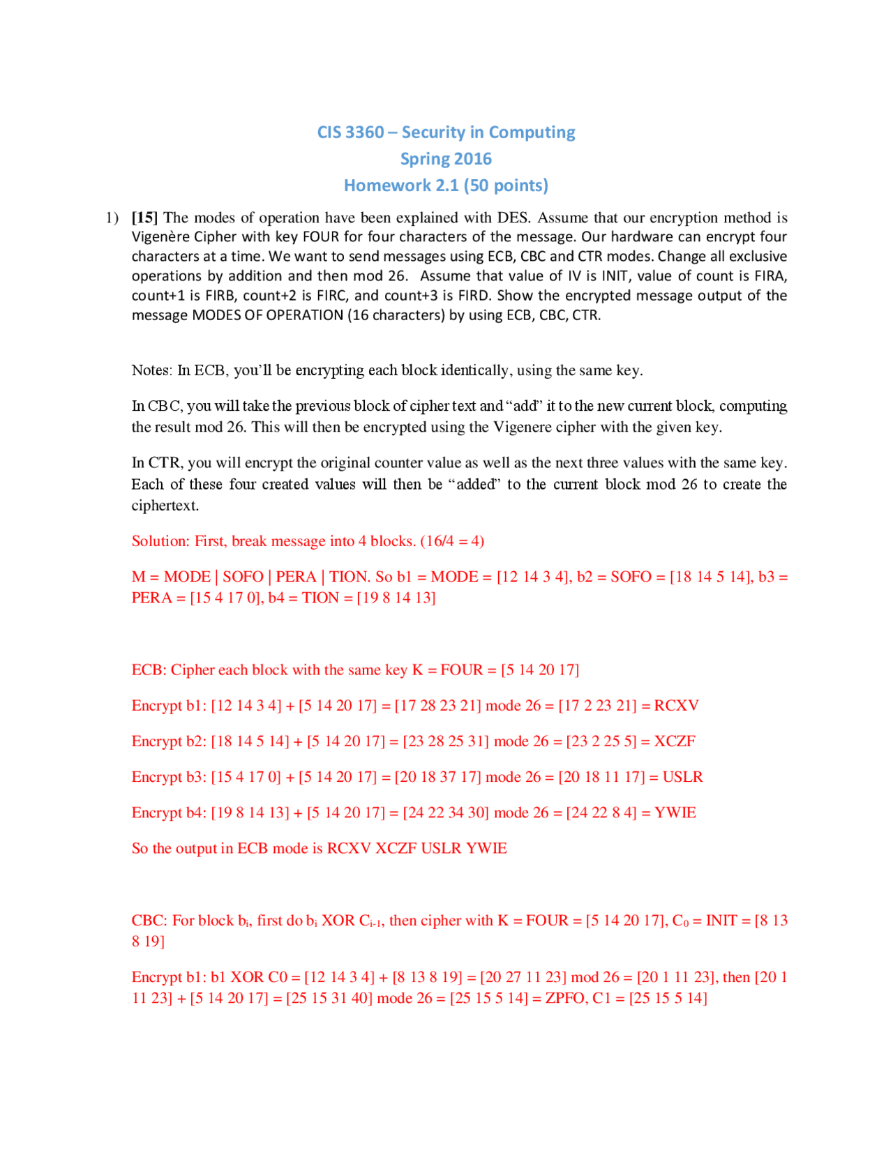 4 Solved Problems On Security In Computing Homework 21 Cis 3360