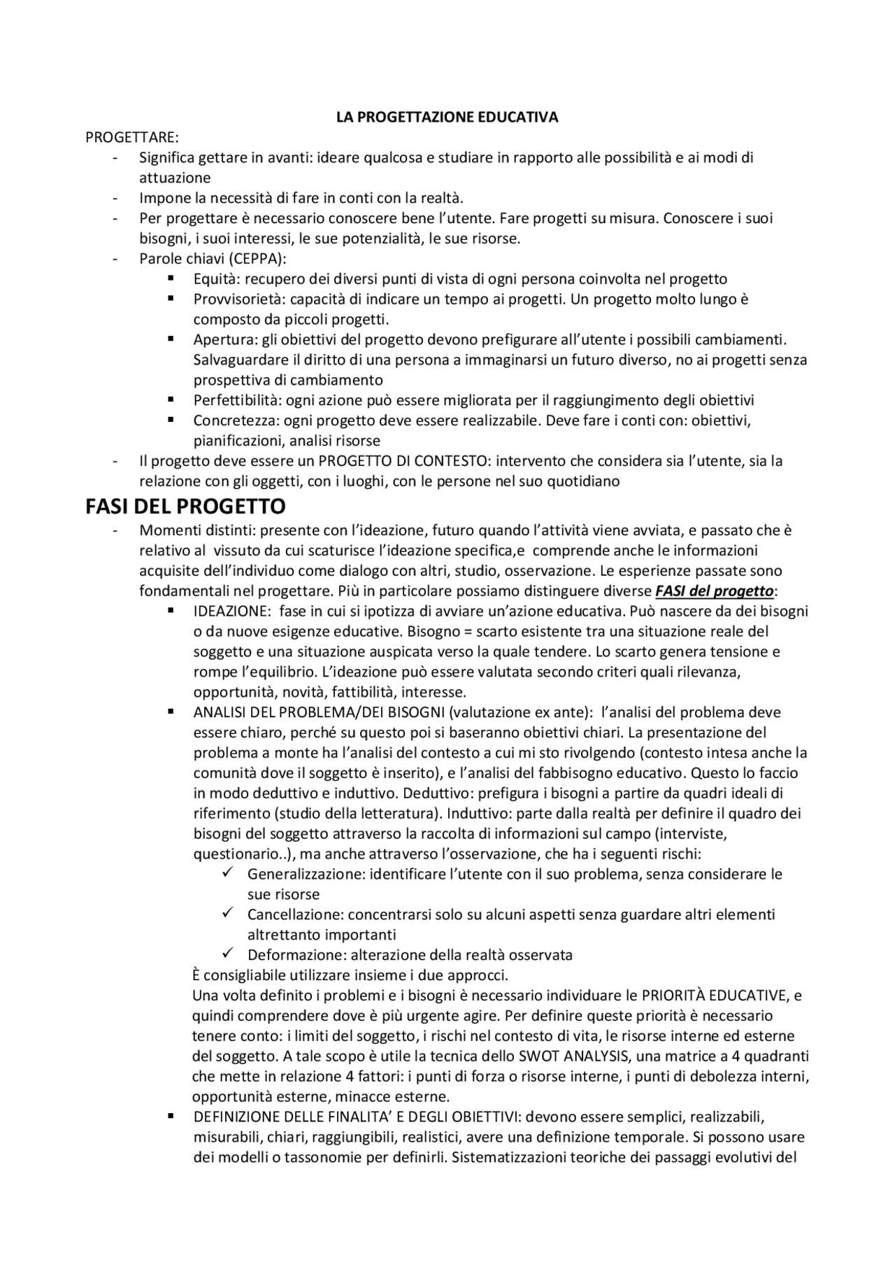 Riassunto Unico Libri Prof Luppi Progettazione Docsity