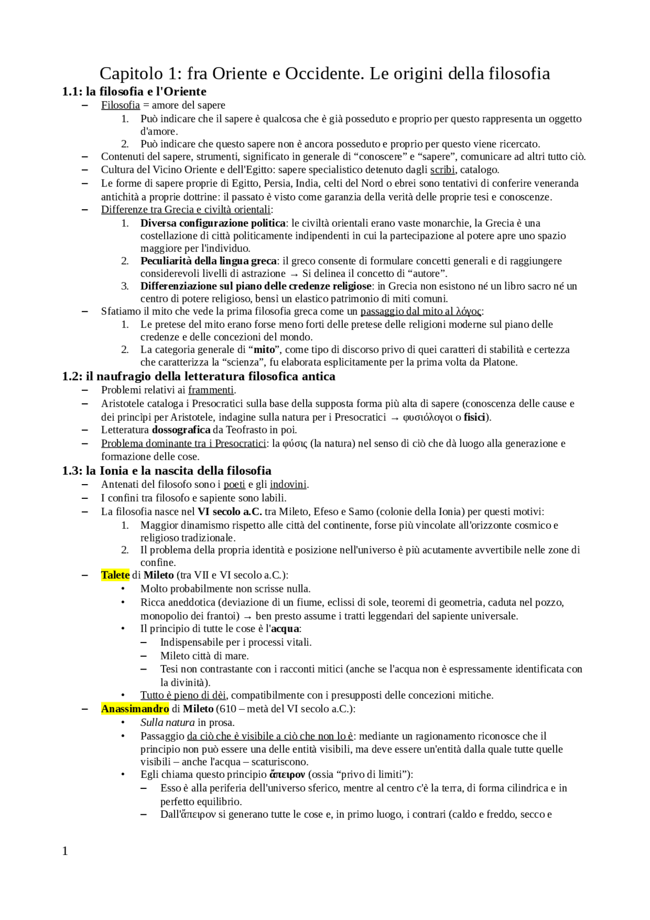Riassunto Presocratici E Socrate Cambiano Docsity