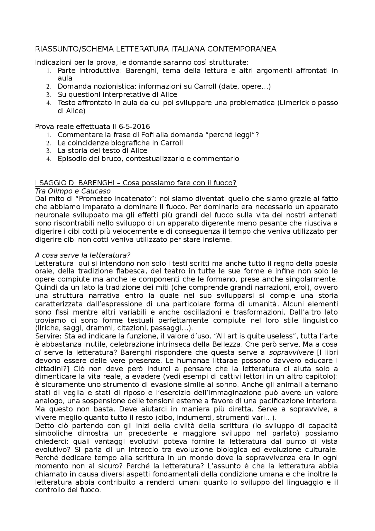 Cosa Possiamo Fare Con Il Fuoco Mario Barenghi Docsity