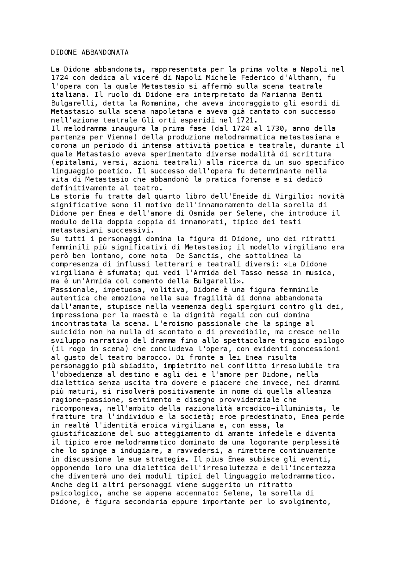Schede Testi Metastasio Docsity