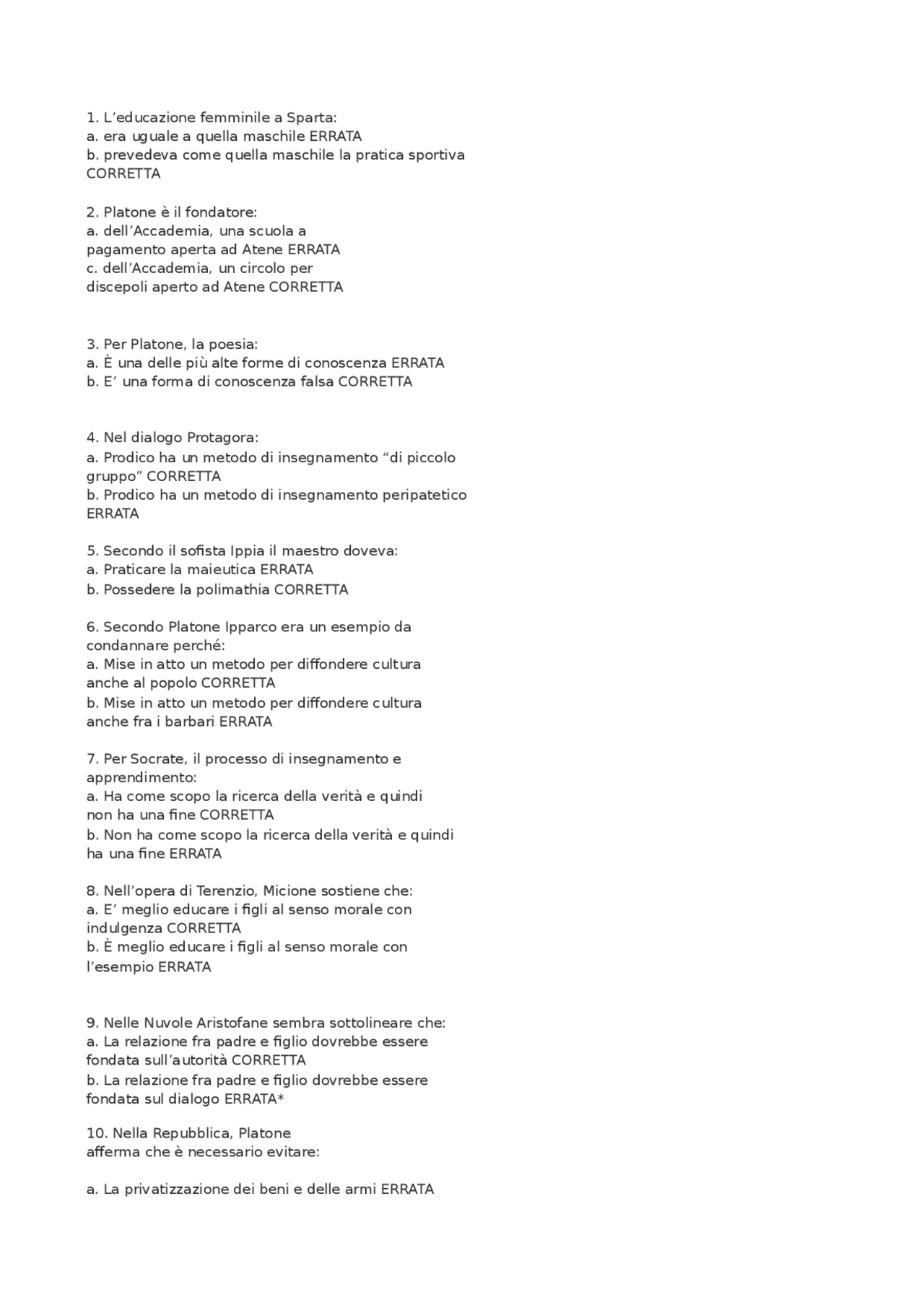 Domande Chiuse Docsity
