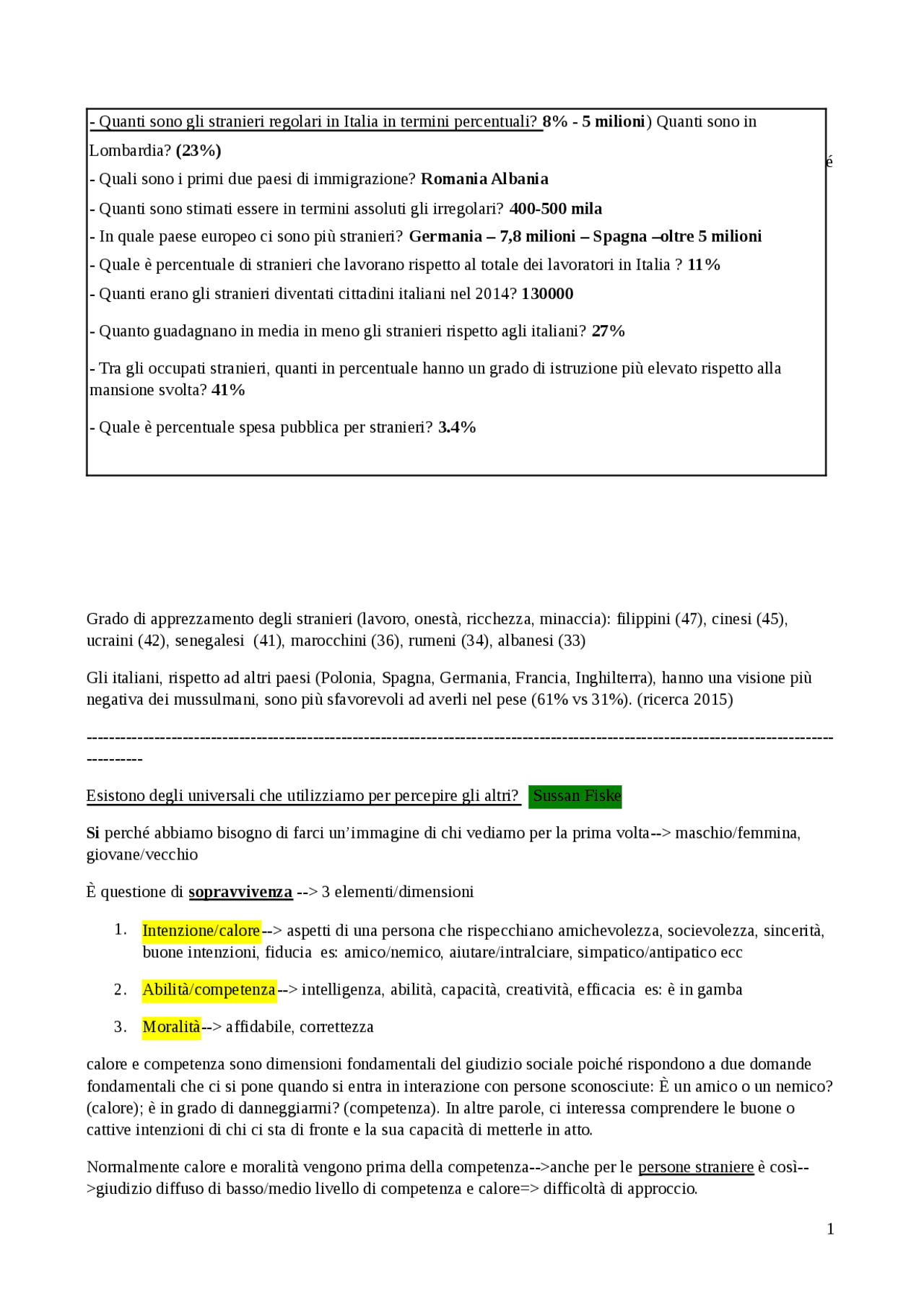 Percorsi Migratori Appunti Delle Lezioni Integrati Con Le Slide Docsity