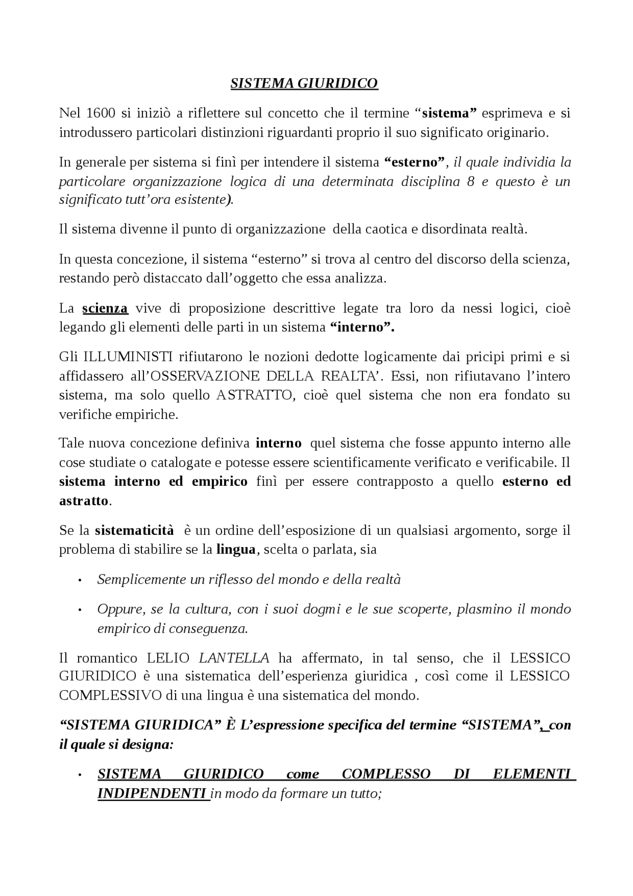 Sistema Giuridico Docsity