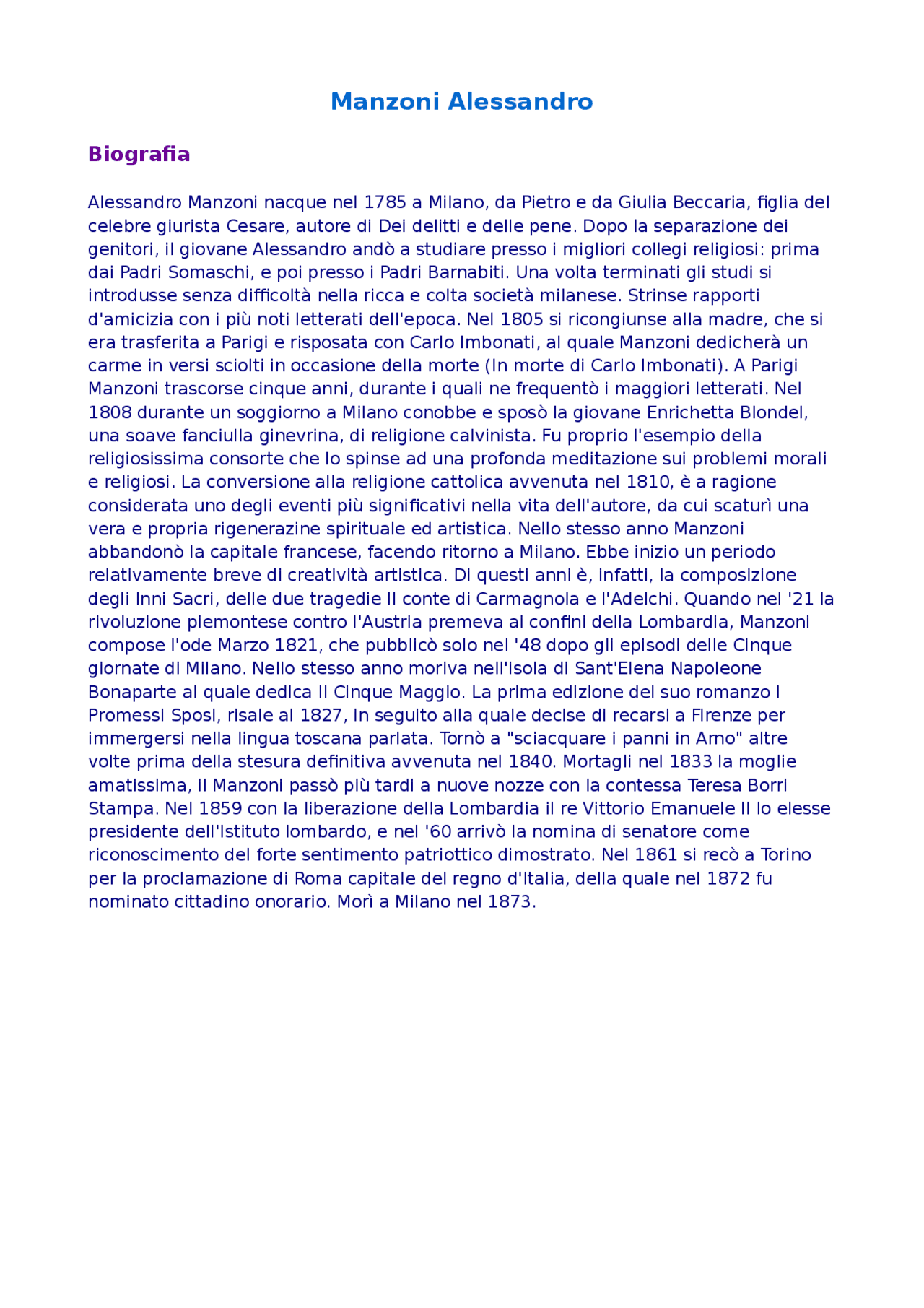 Manzoni Docsity