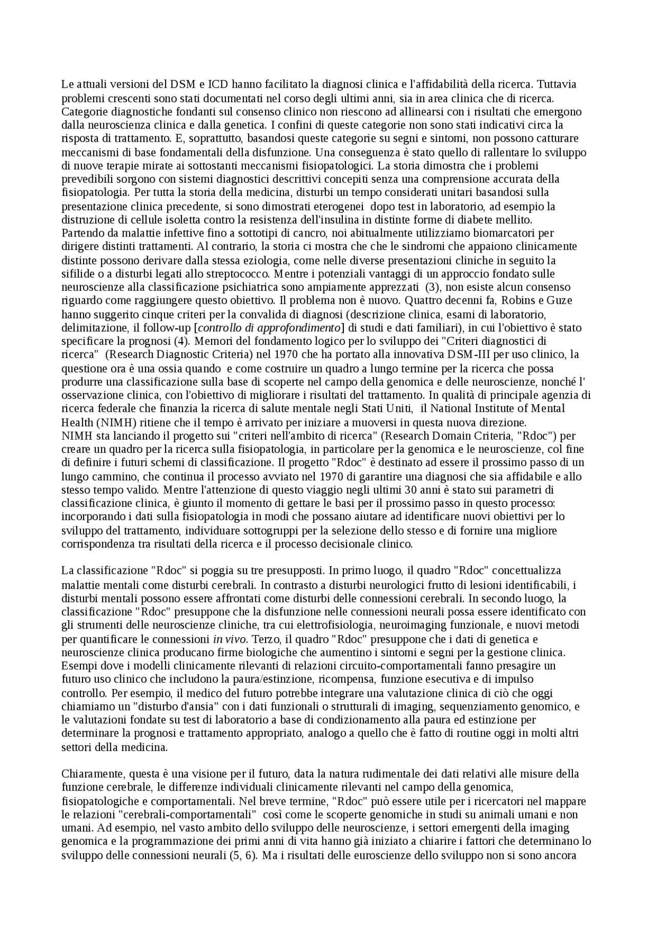 Research Domain Criteria (RDoC): Toward a New Classification Framework ...