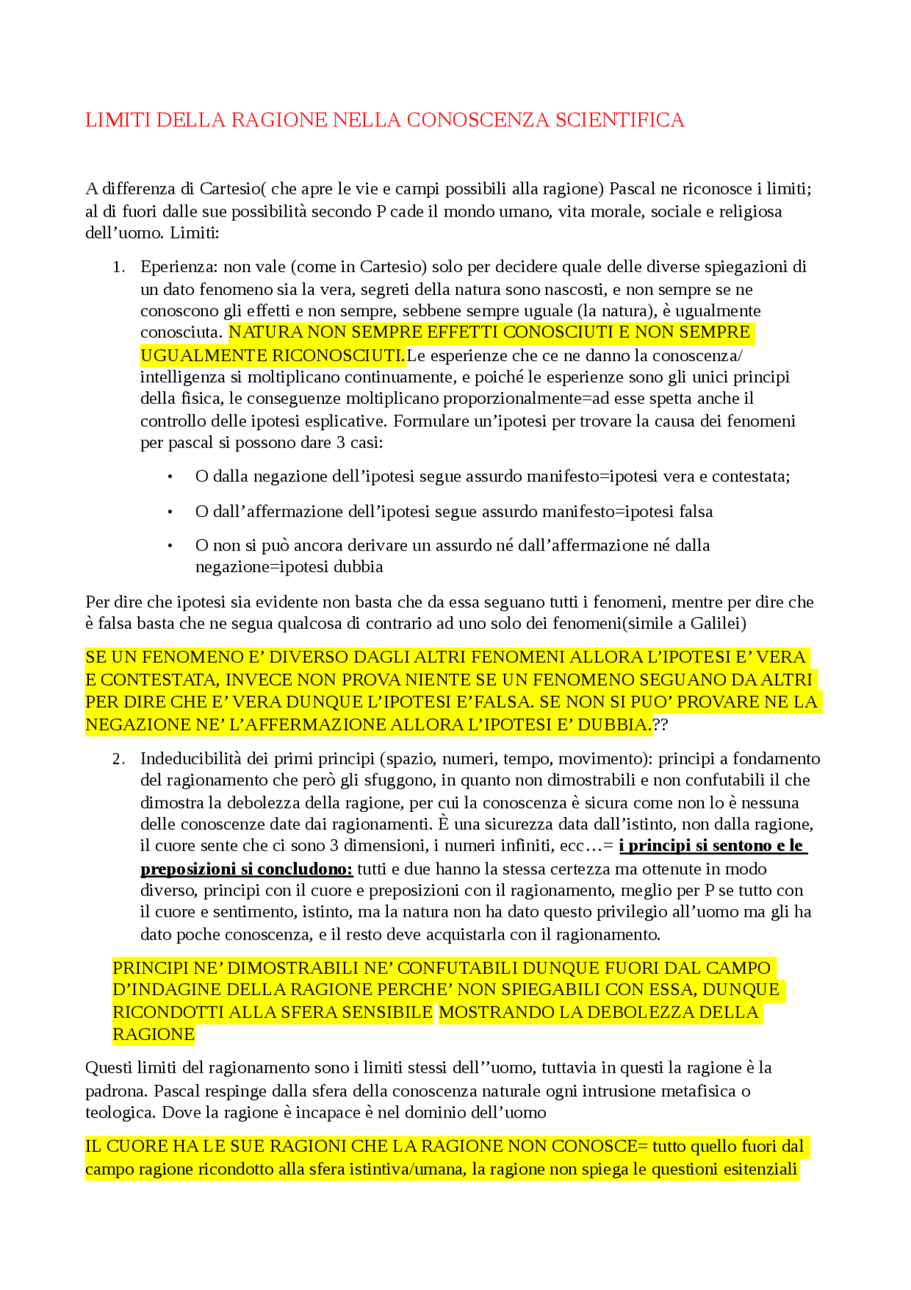 Pascal Blaise Riassunto Docsity