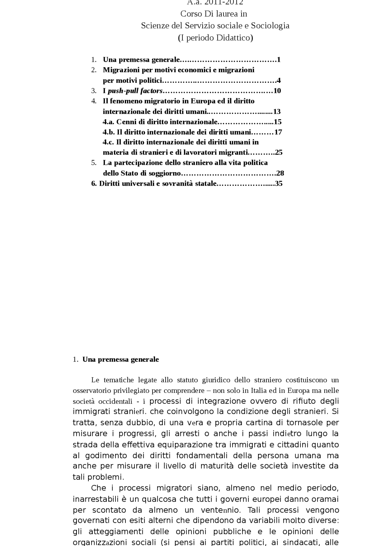 Diritti Dei Migranti Docsity