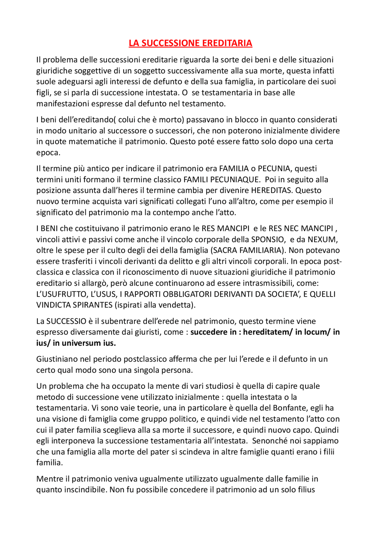 Successioni Docsity