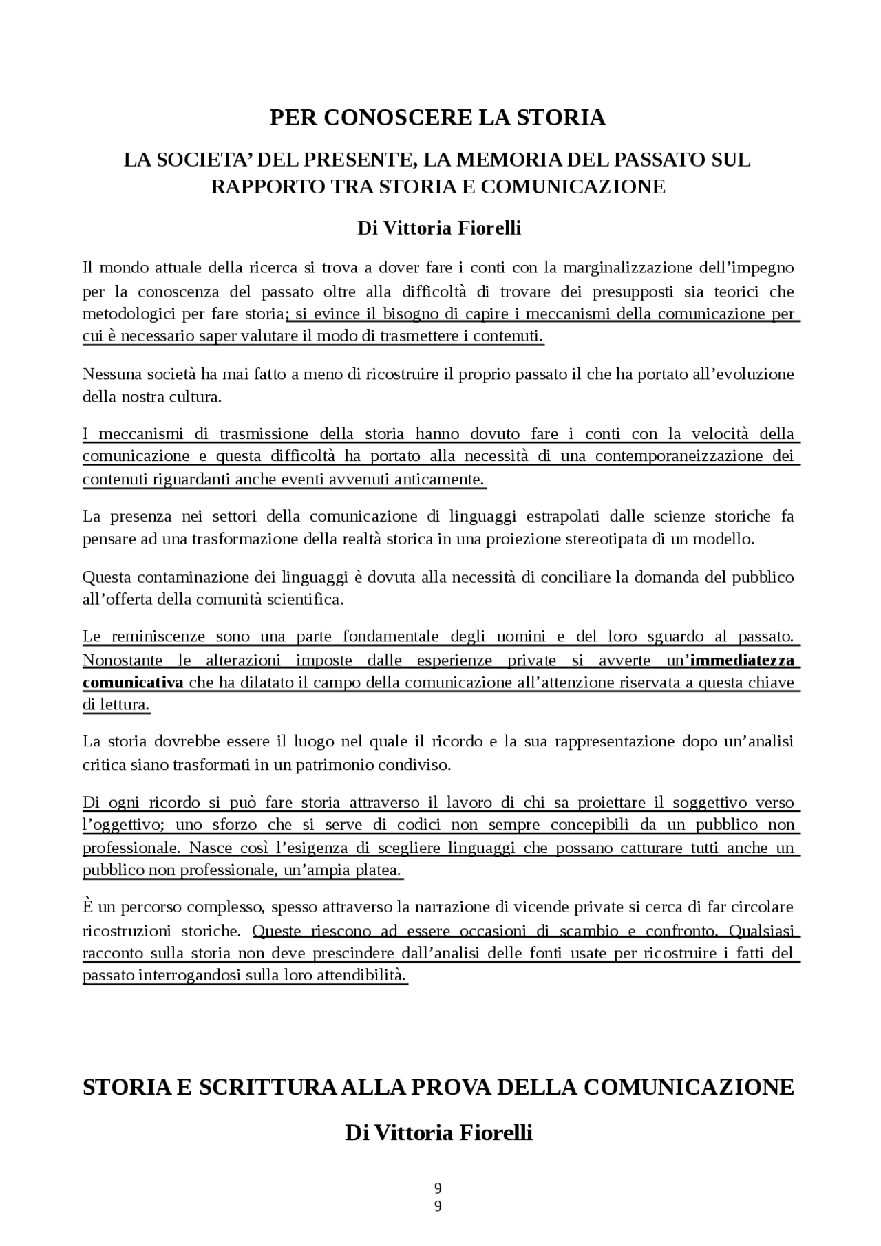 Per Conoscere La Storia Docsity