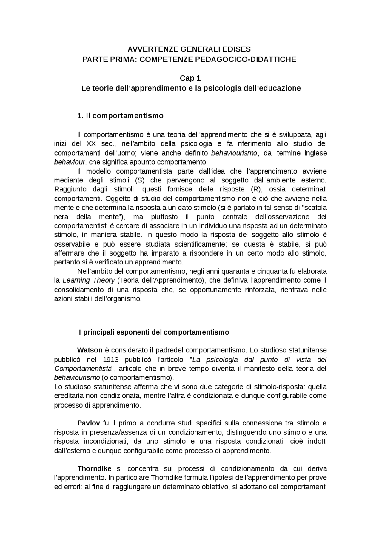 21 Sintesi Avv Generali Edises Cap 1 Docsity