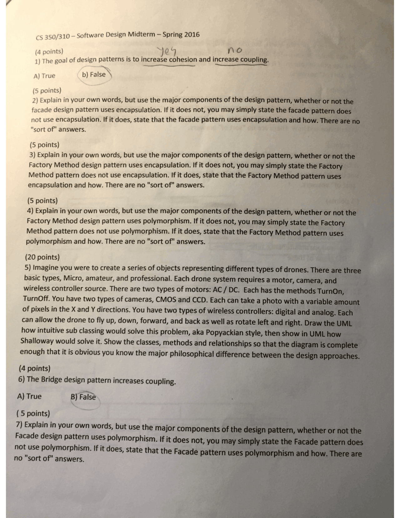 Midterm Exam Questions For Software Design Cs 350 Docsity
