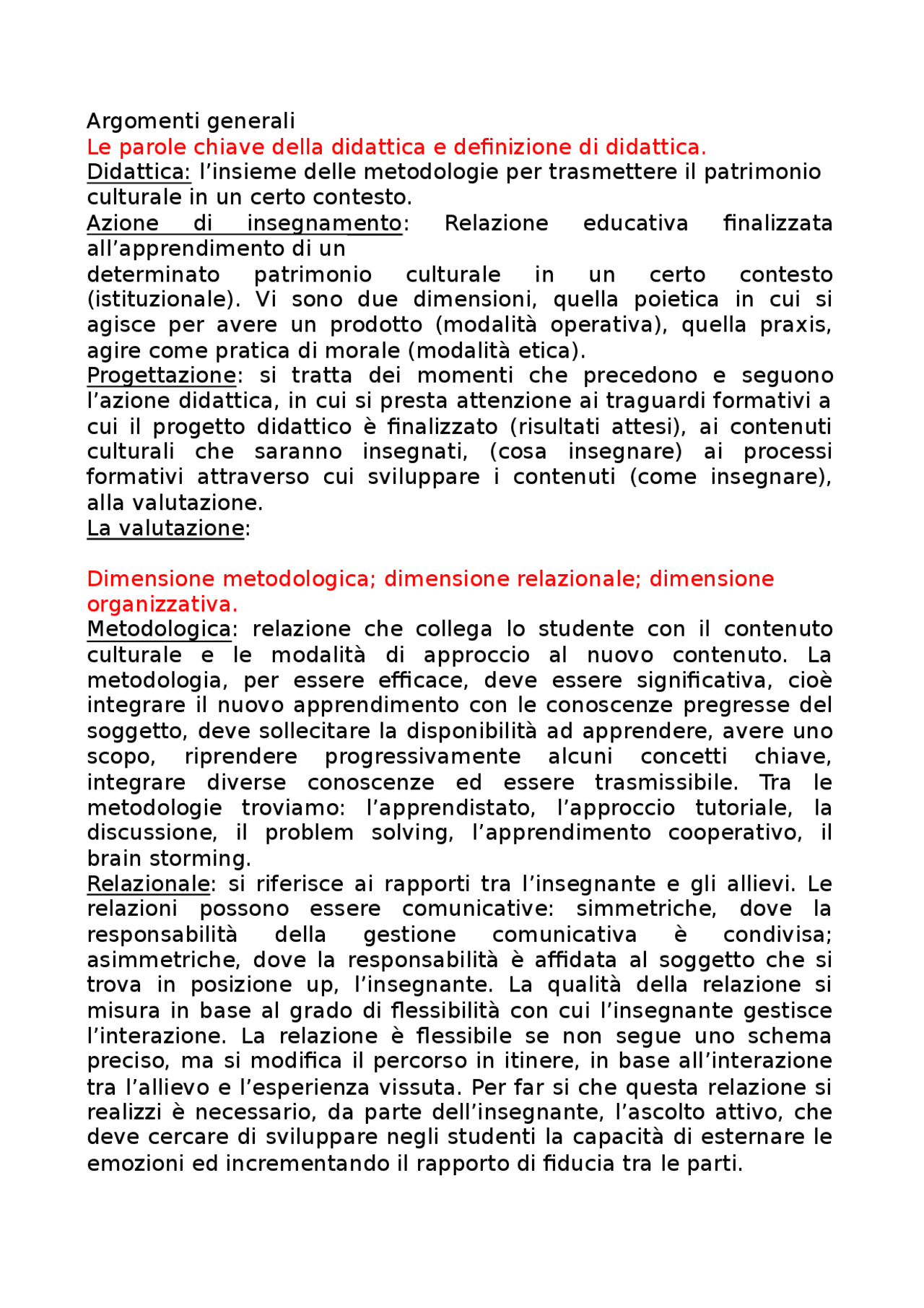 Didattica Generale E Tecnologie Educative Appunti Appunti Di