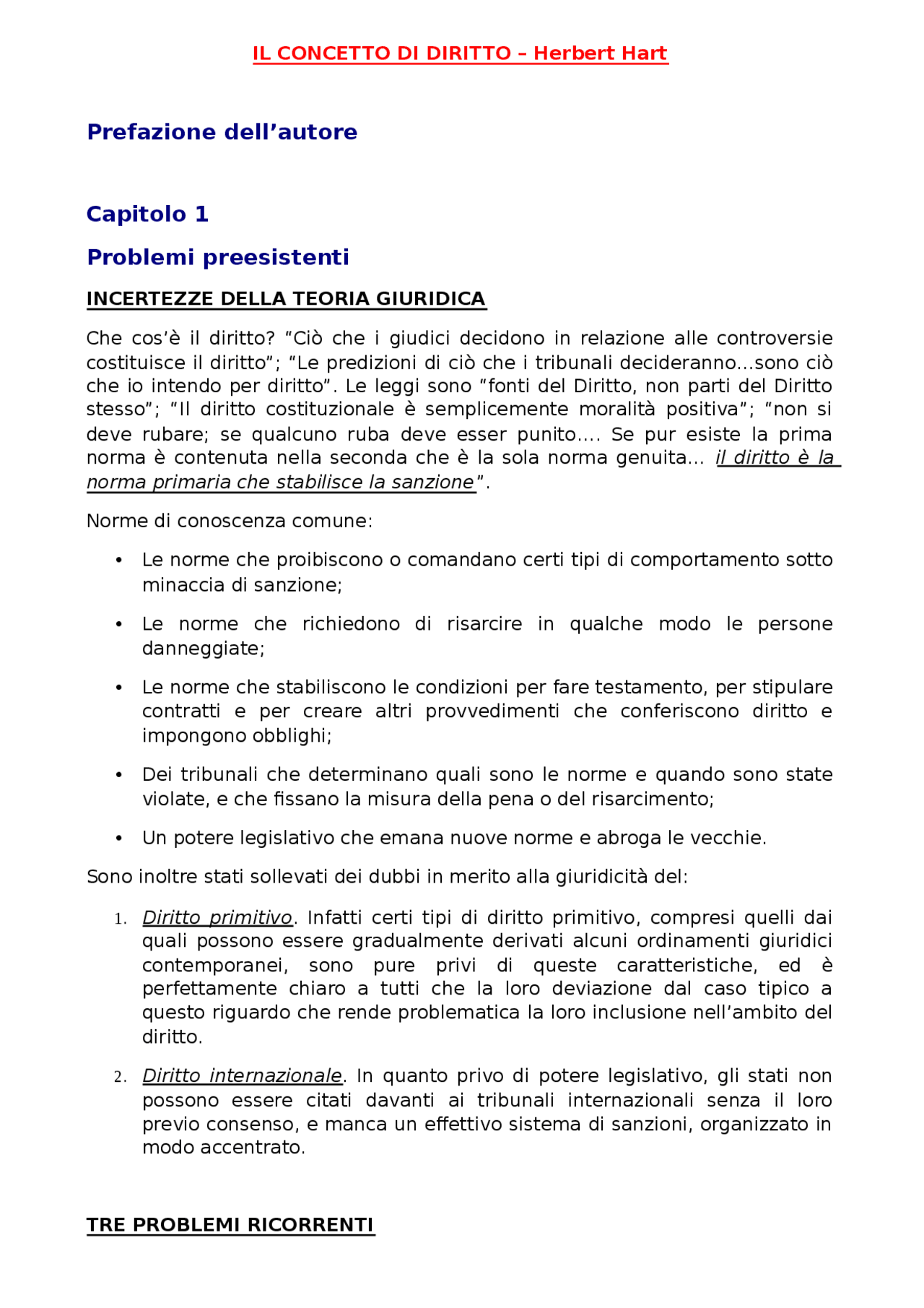 Il Concetto Di Diritto Herbert L A Hart Docsity