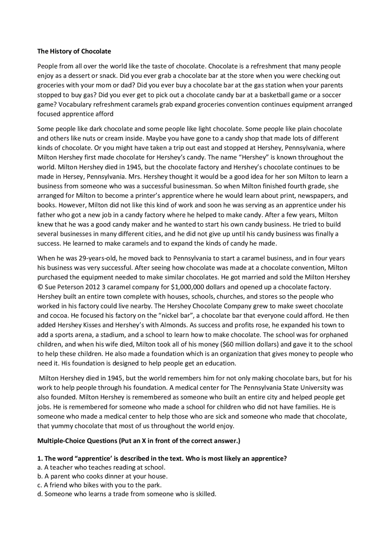 The history of chocolate - Docsity