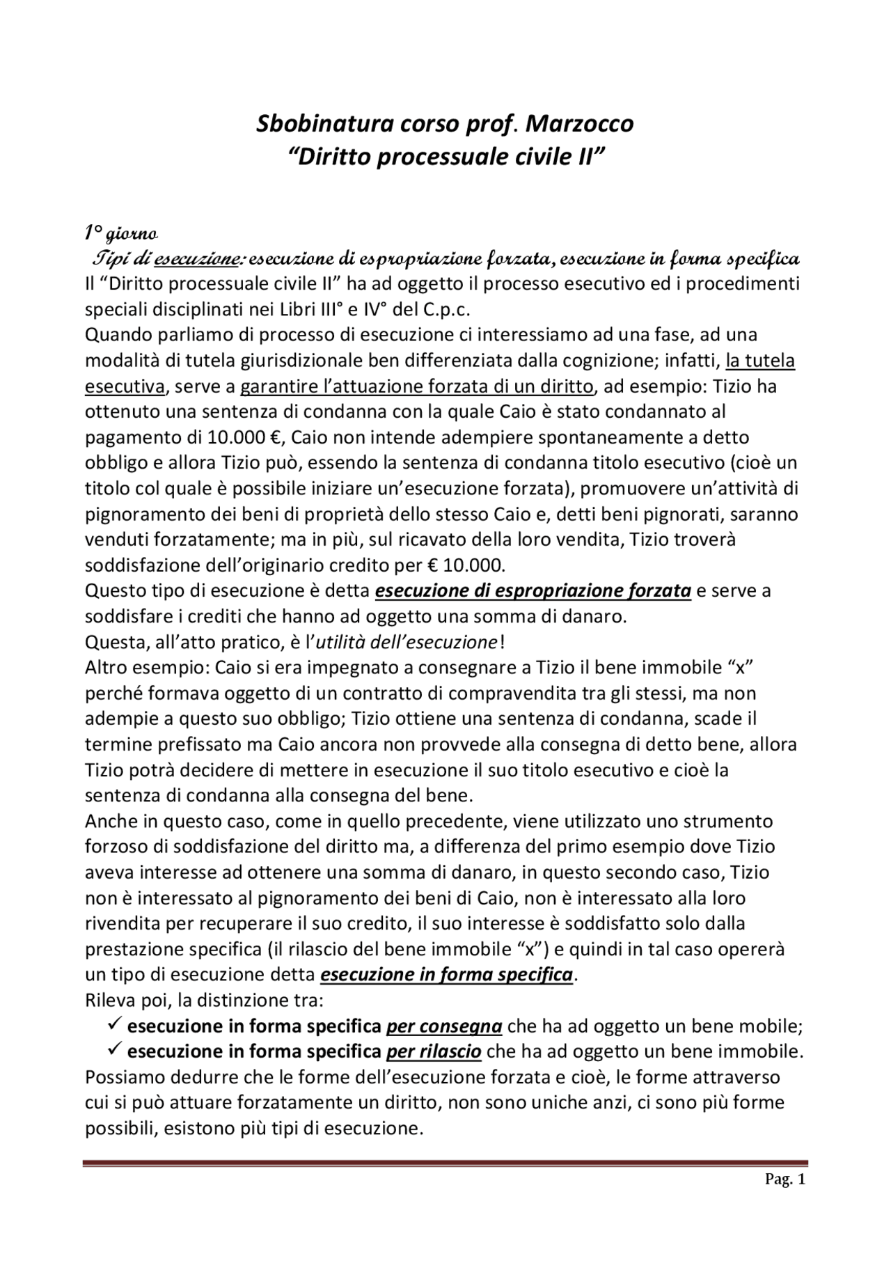 Riassunti Corso Diritto Processuale Civile 2 Docsity