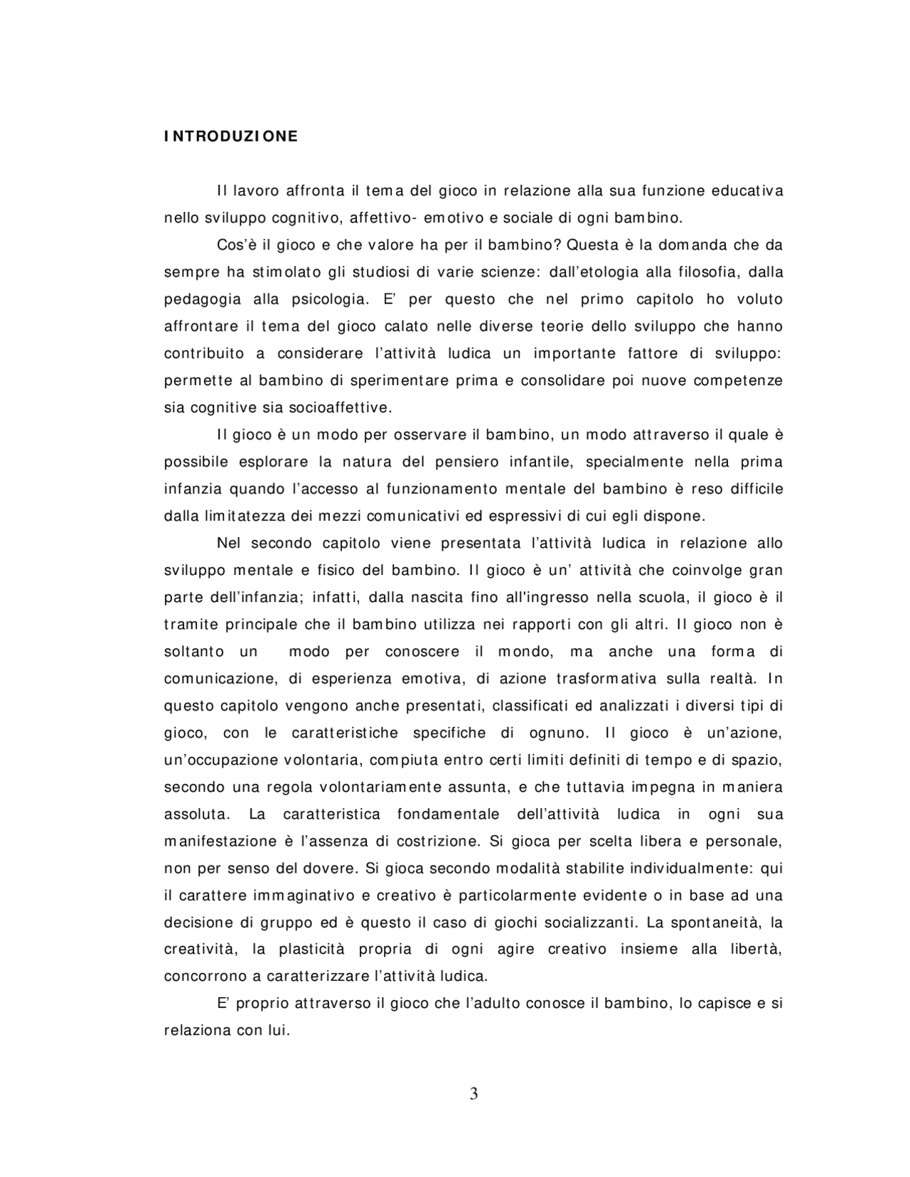 Gioco tesi | Tesi di laurea di Didattica Pedagogica | Docsity