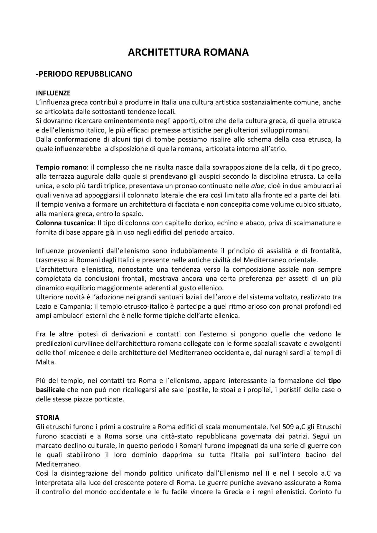Architettura Romana Docsity