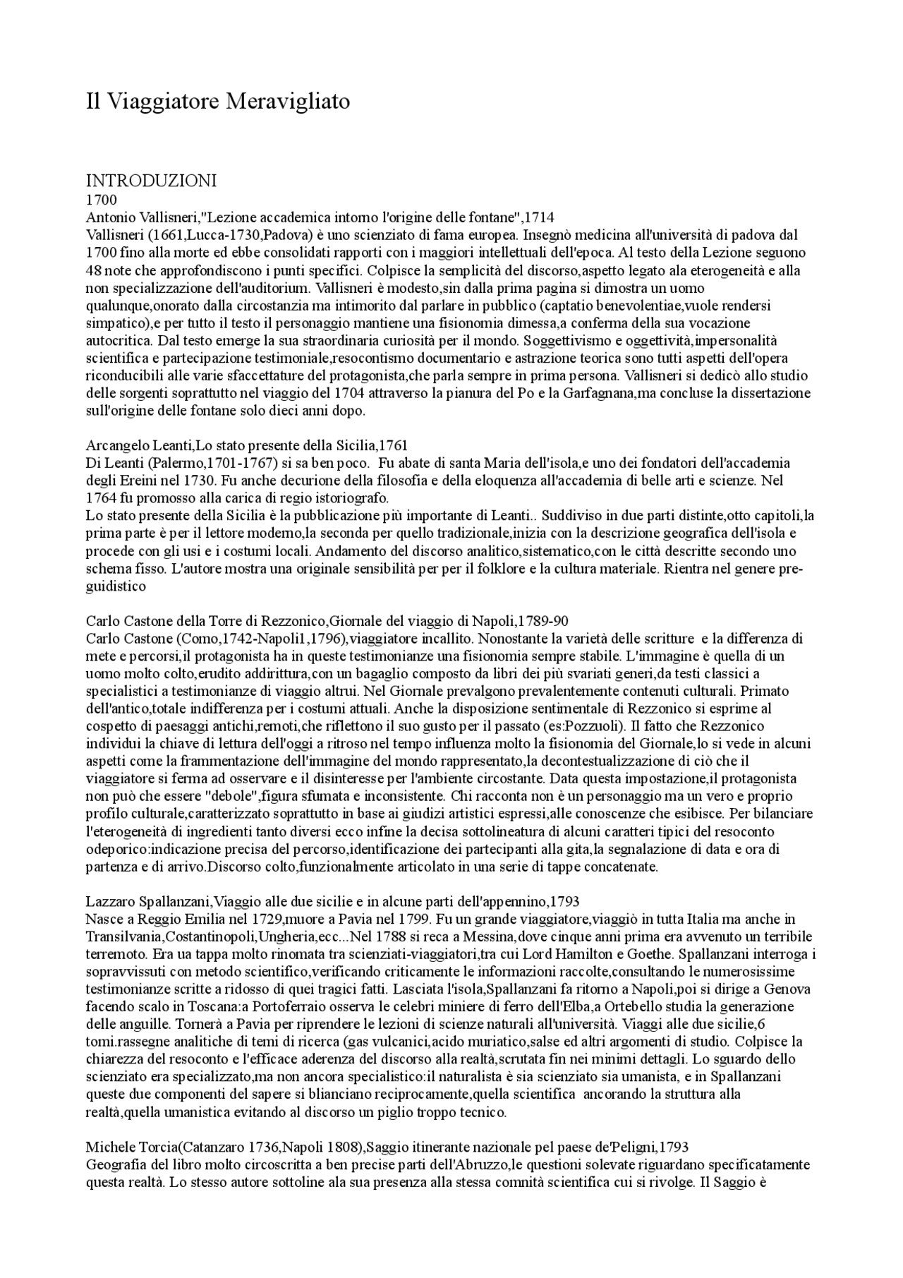 Il viaggiatore meravigliato riassunto - Docsity