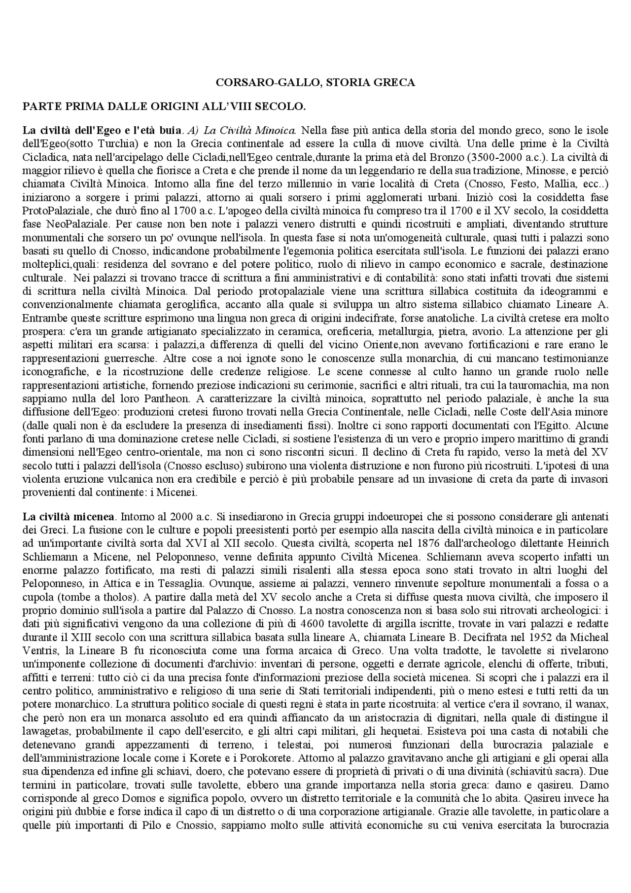 Corsaro Gallo Storia Greca Docsity
