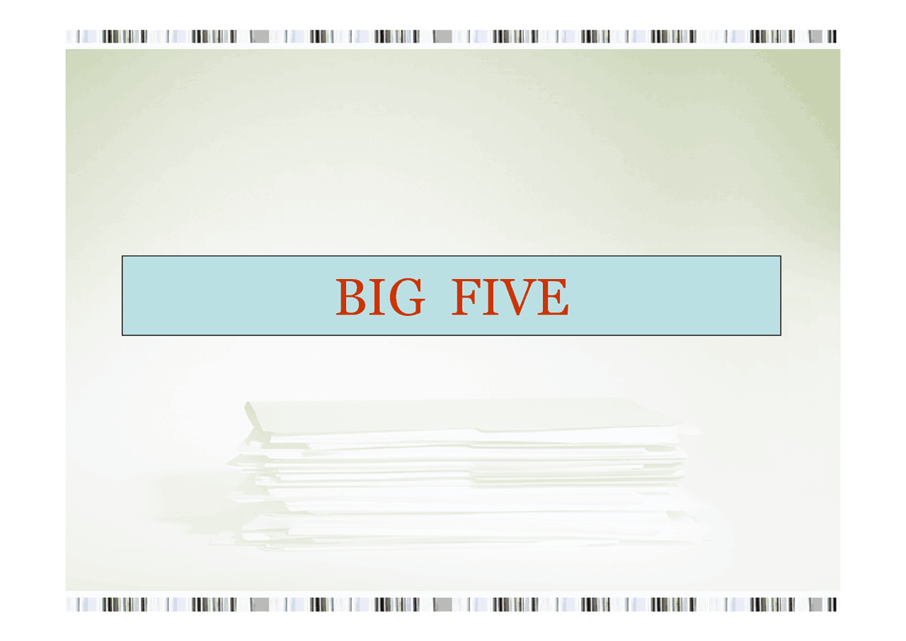 Big Five Docsity