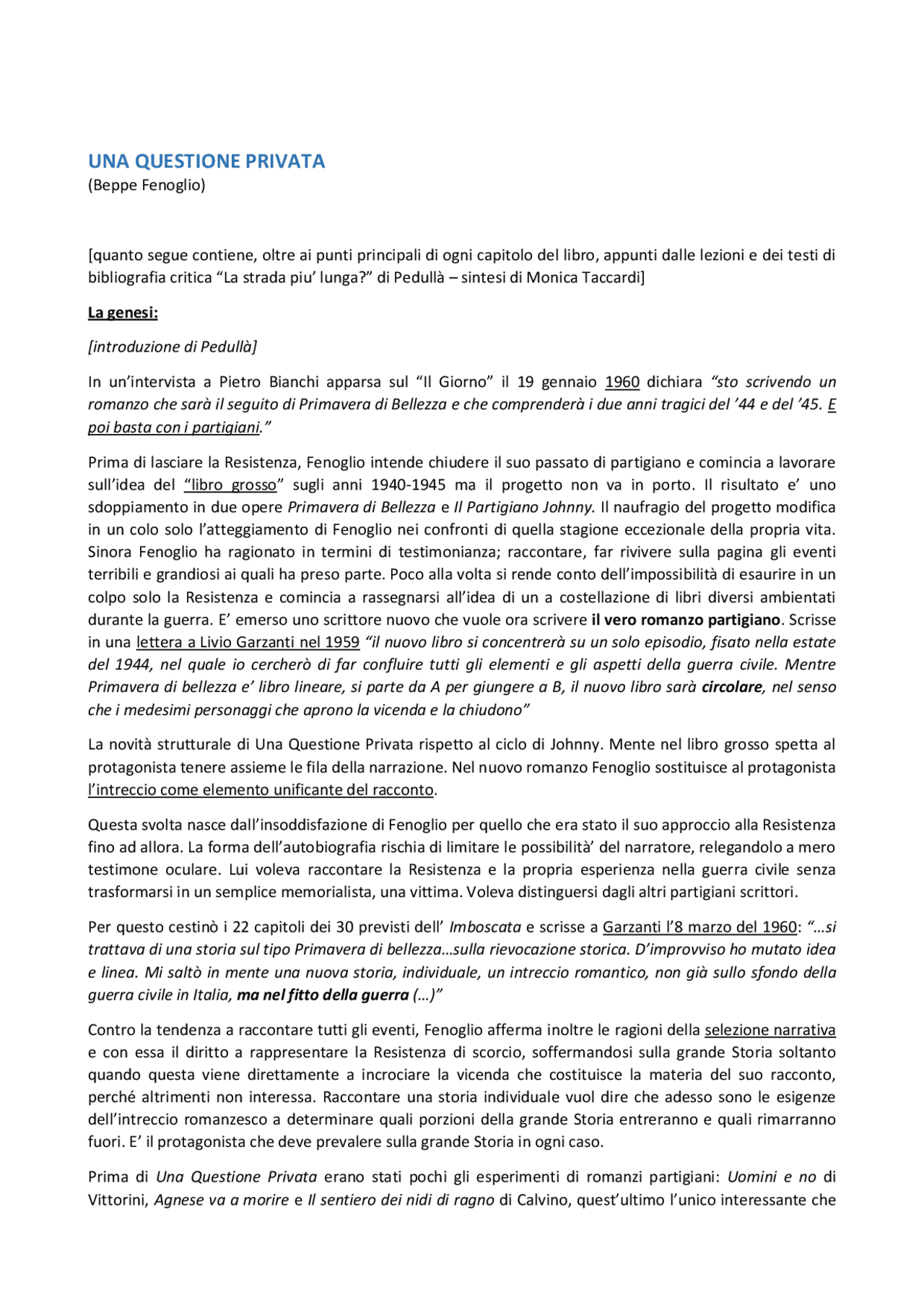 Bfenoglio Una Questione Privata E 23giornialba Docsity