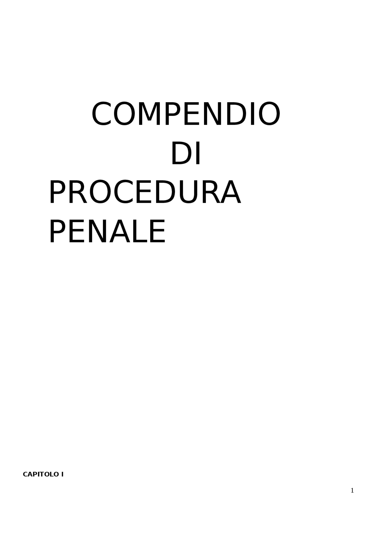 Procedura Penale Prima Parte Docsity