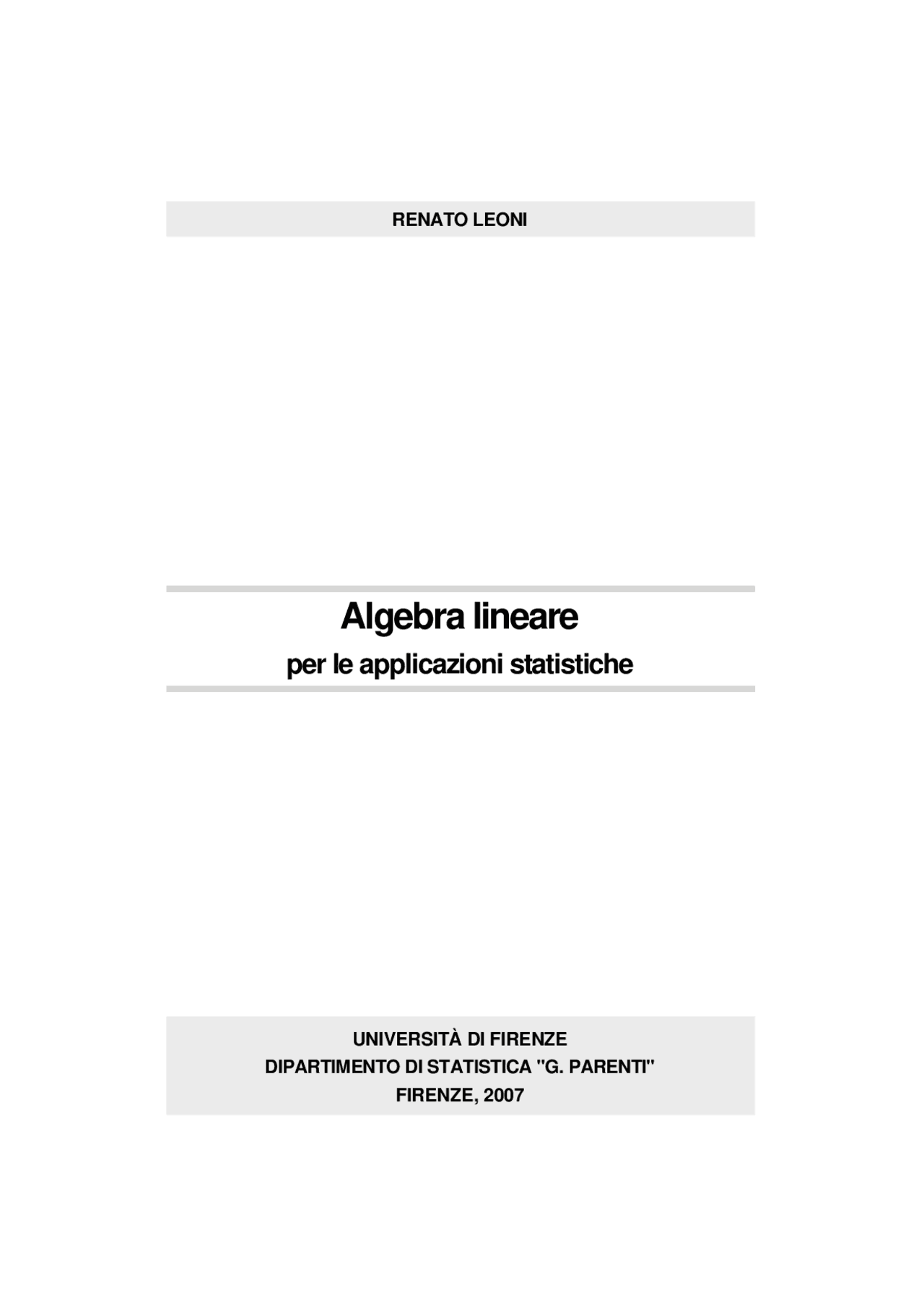 Algebra Lineare Docsity
