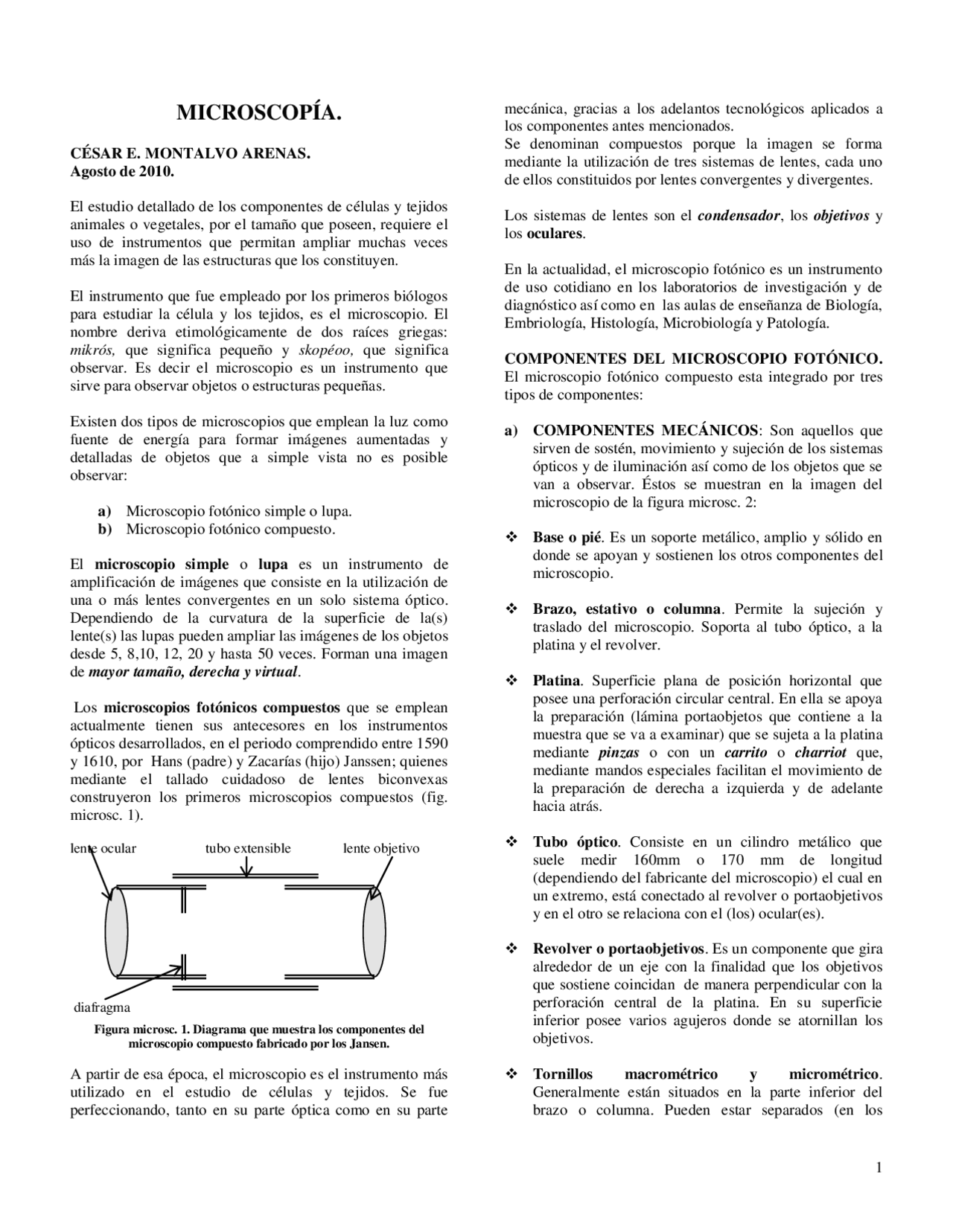 Microscopia Apuntes De Biología Docsity