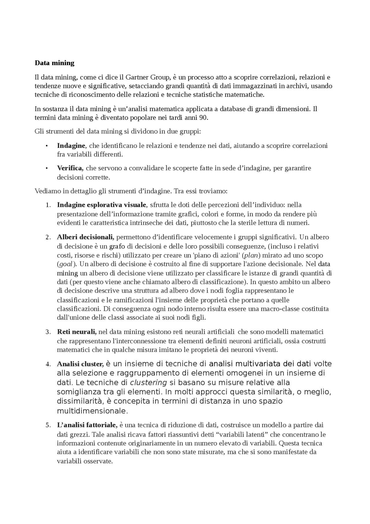 Tesina 1 Cart E Data Mining Docsity